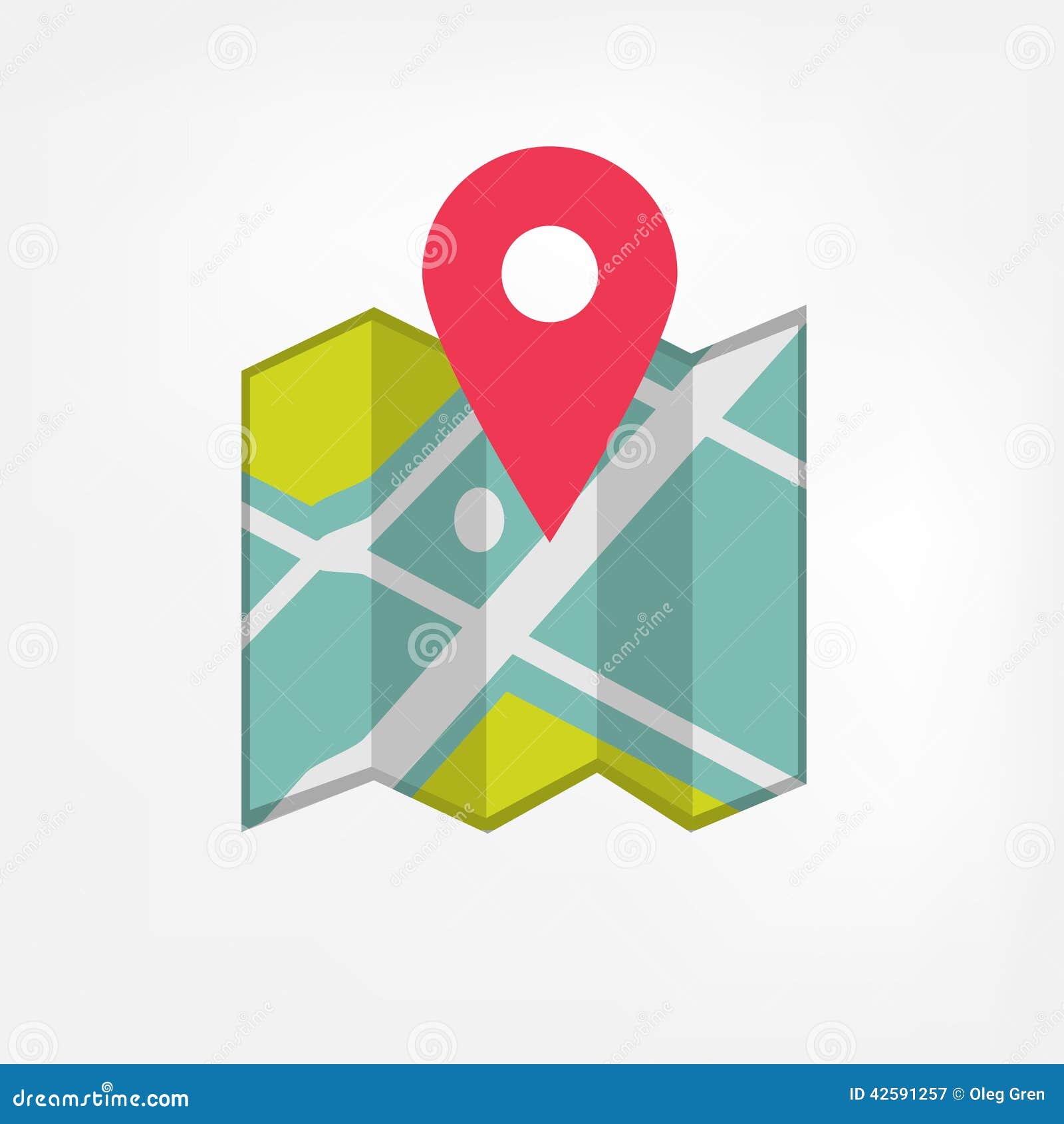 Icona Della Mappa Con Il Puntatore Illustrazione Vettoriale ...