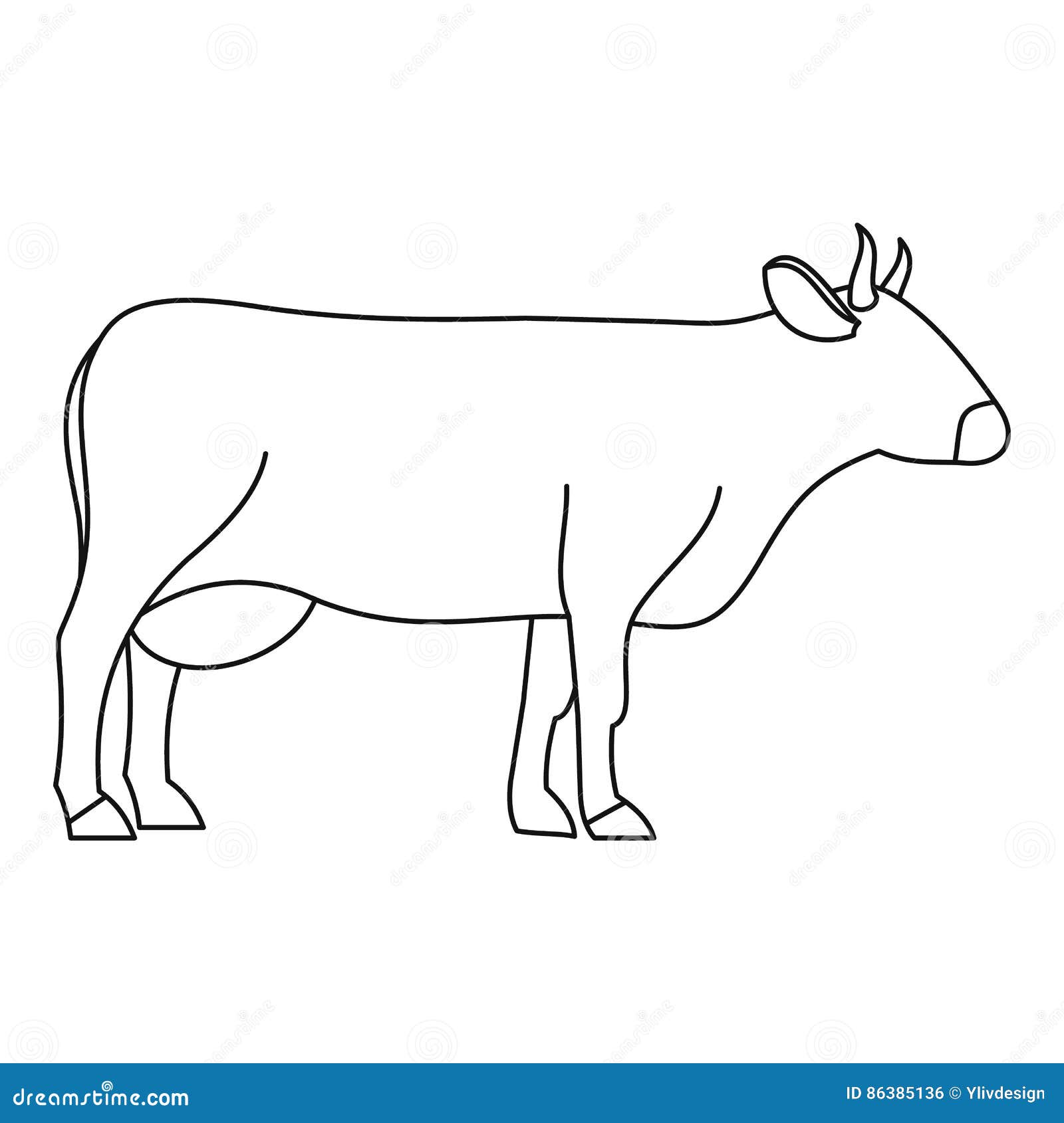 Icona Della Mucca, Stile Del Profilo Illustrazione Vettoriale ...