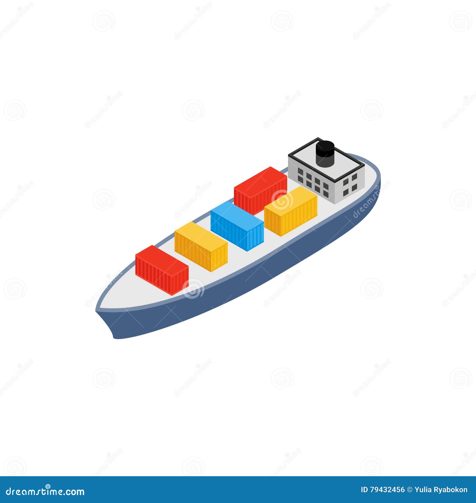 Icona Della Nave Da Carico, Stile Isometrico 3d Illustrazione ...