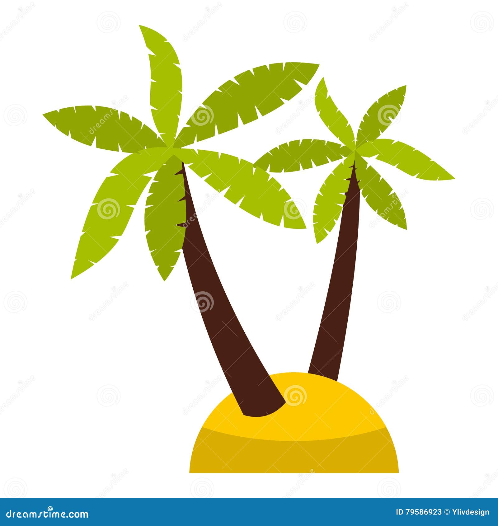 Icona Della Palma, Stile Piano Illustrazione Vettoriale - Illustrazione ...