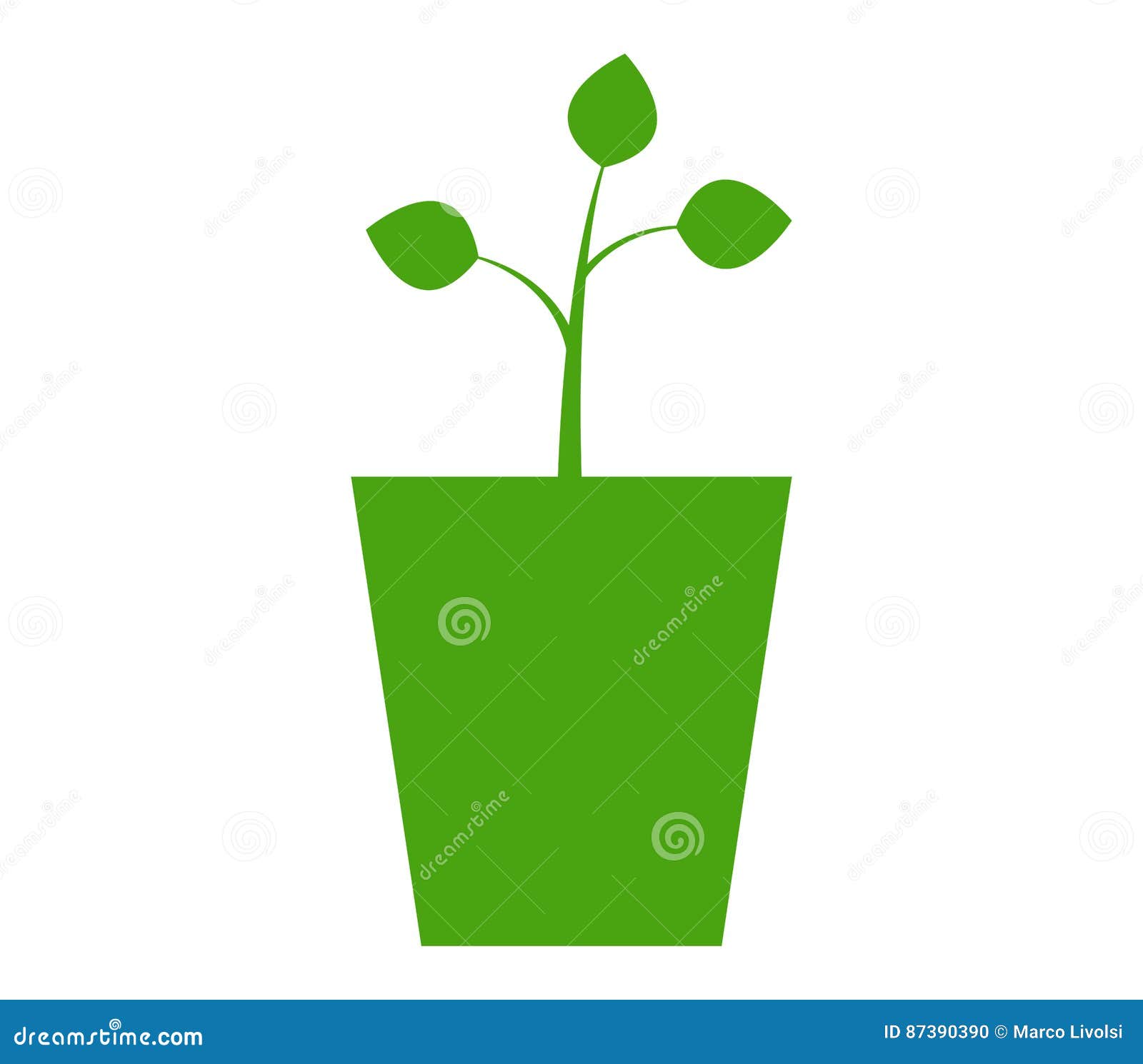 Icona Della Pianta in Vaso Con Illustrato Illustrazione di Stock ...