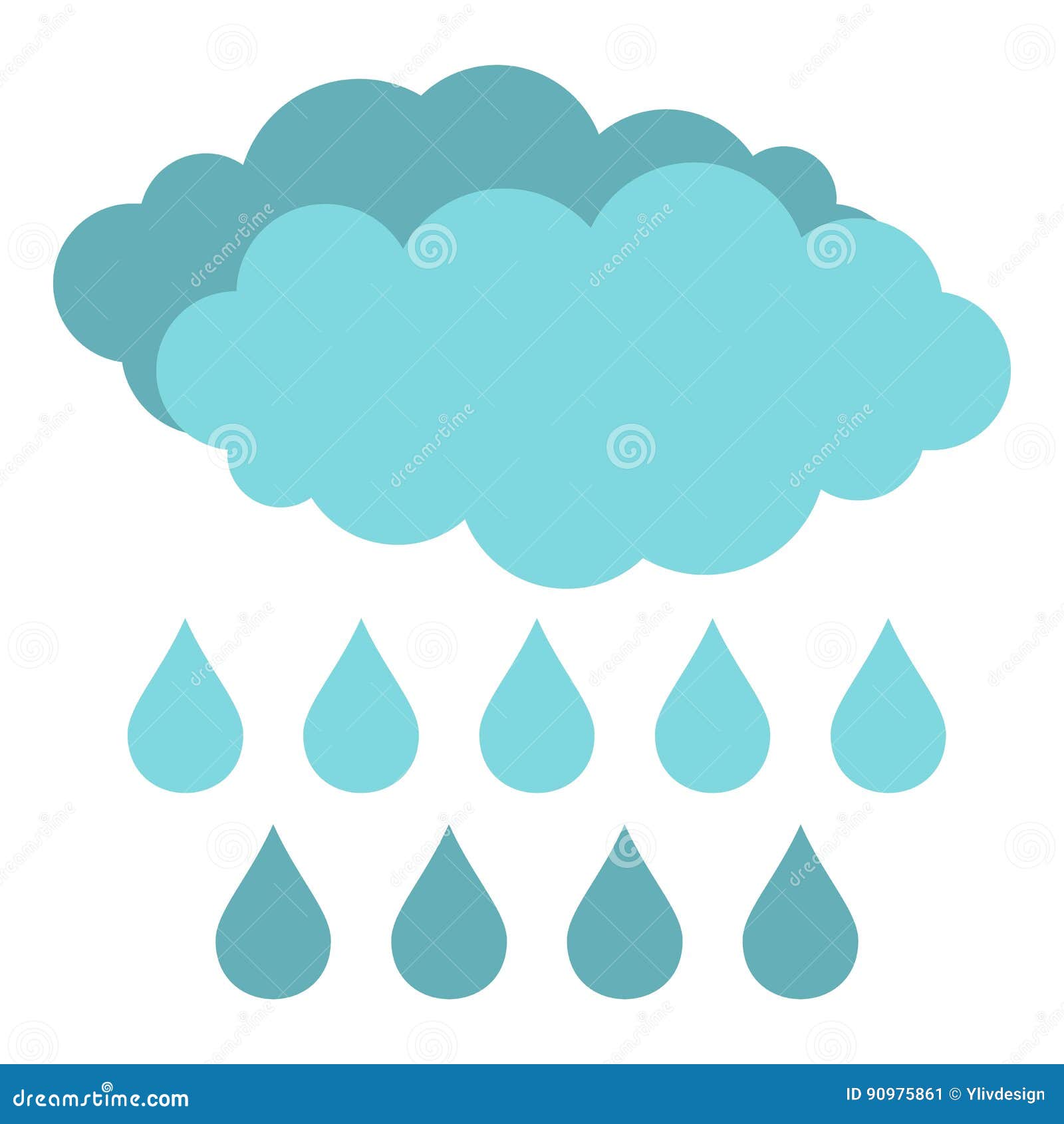 Icona Della Pioggia Isolata Illustrazione Vettoriale - Illustrazione di ...