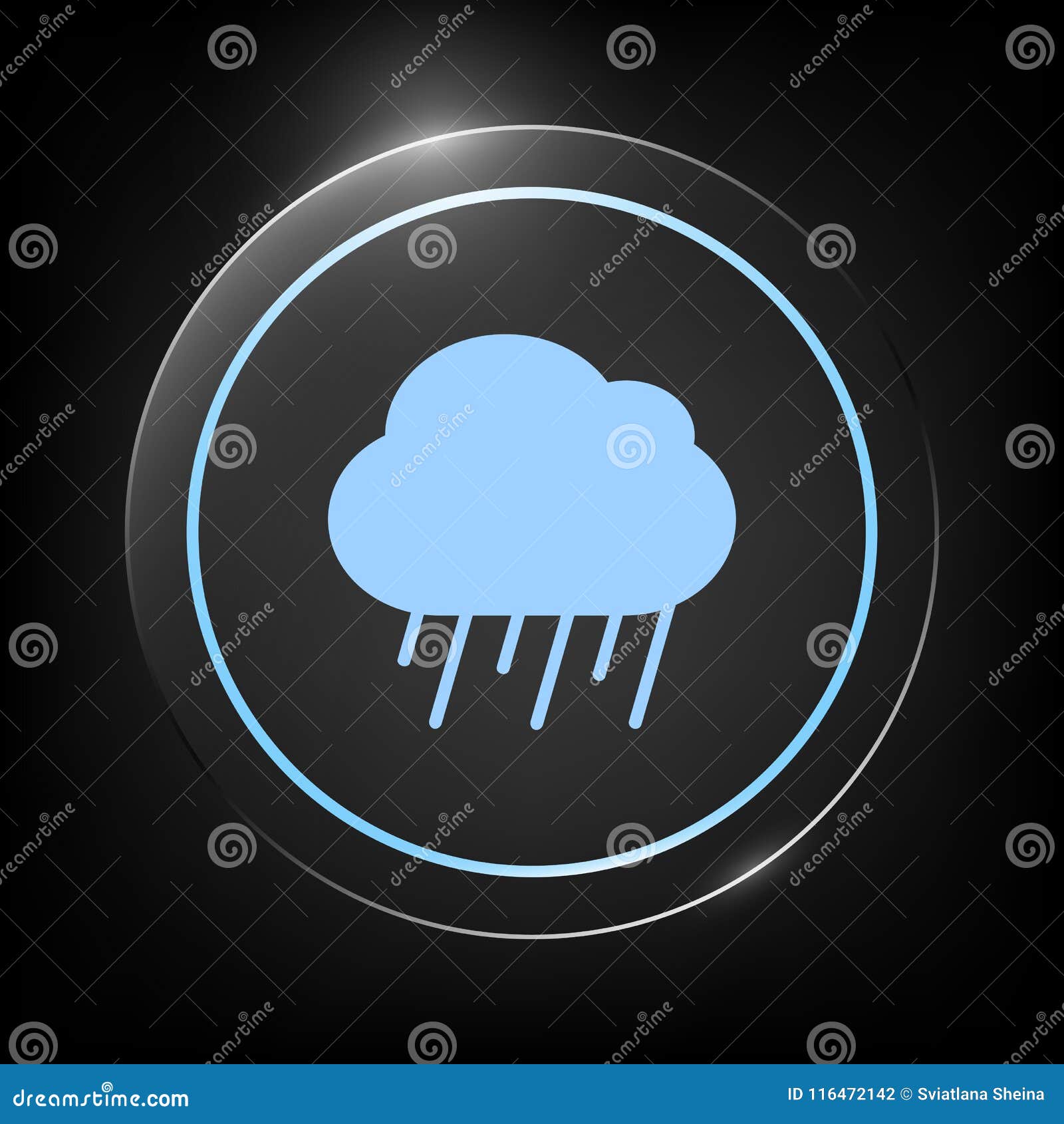 Icona Della Pioggia Della Nuvola Illustrazione Vettoriale ...
