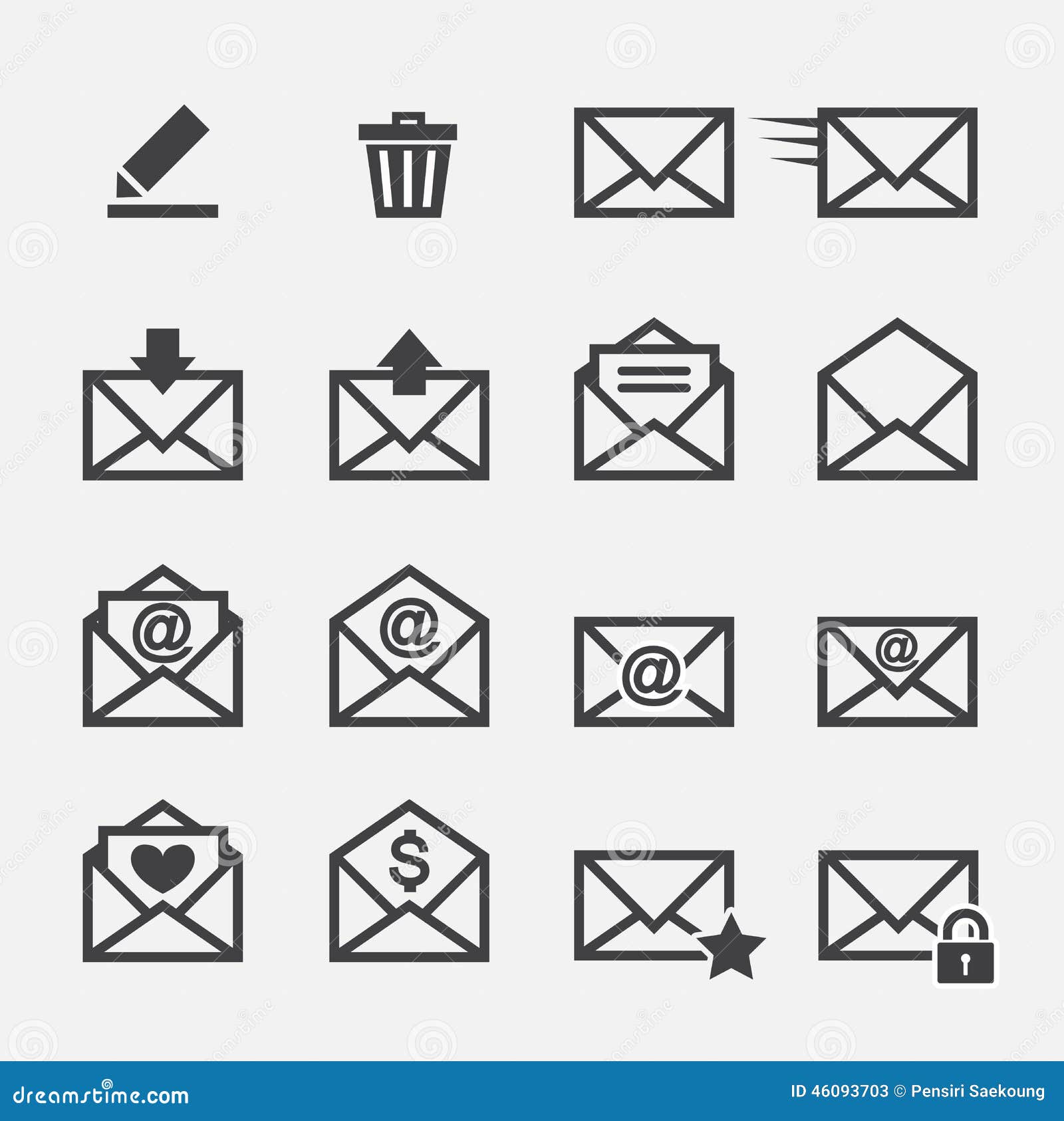 Icona della posta illustrazione vettoriale. Illustrazione di indirizzo ...