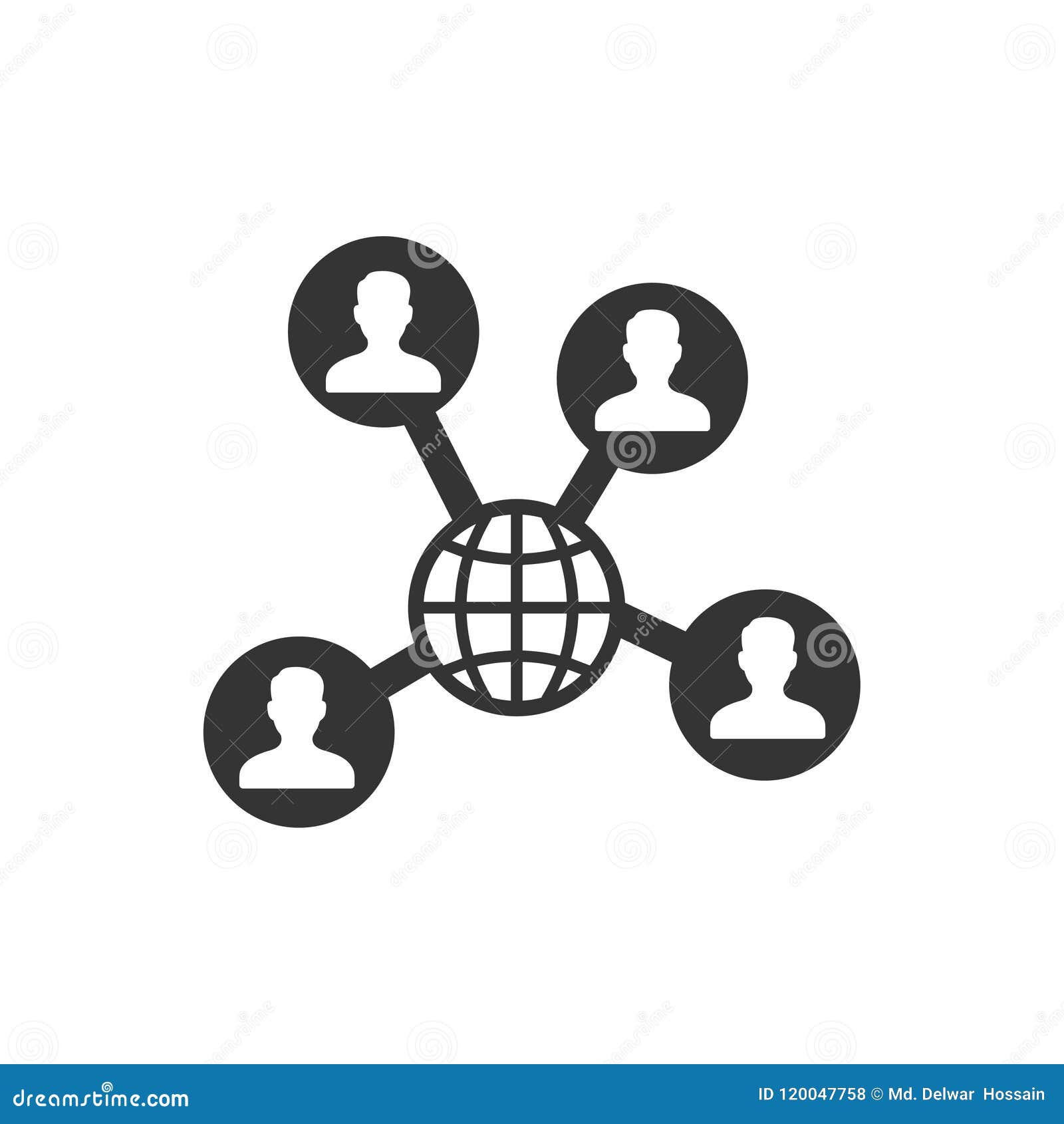 Icona della rete sociale illustrazione vettoriale. Illustrazione di ...