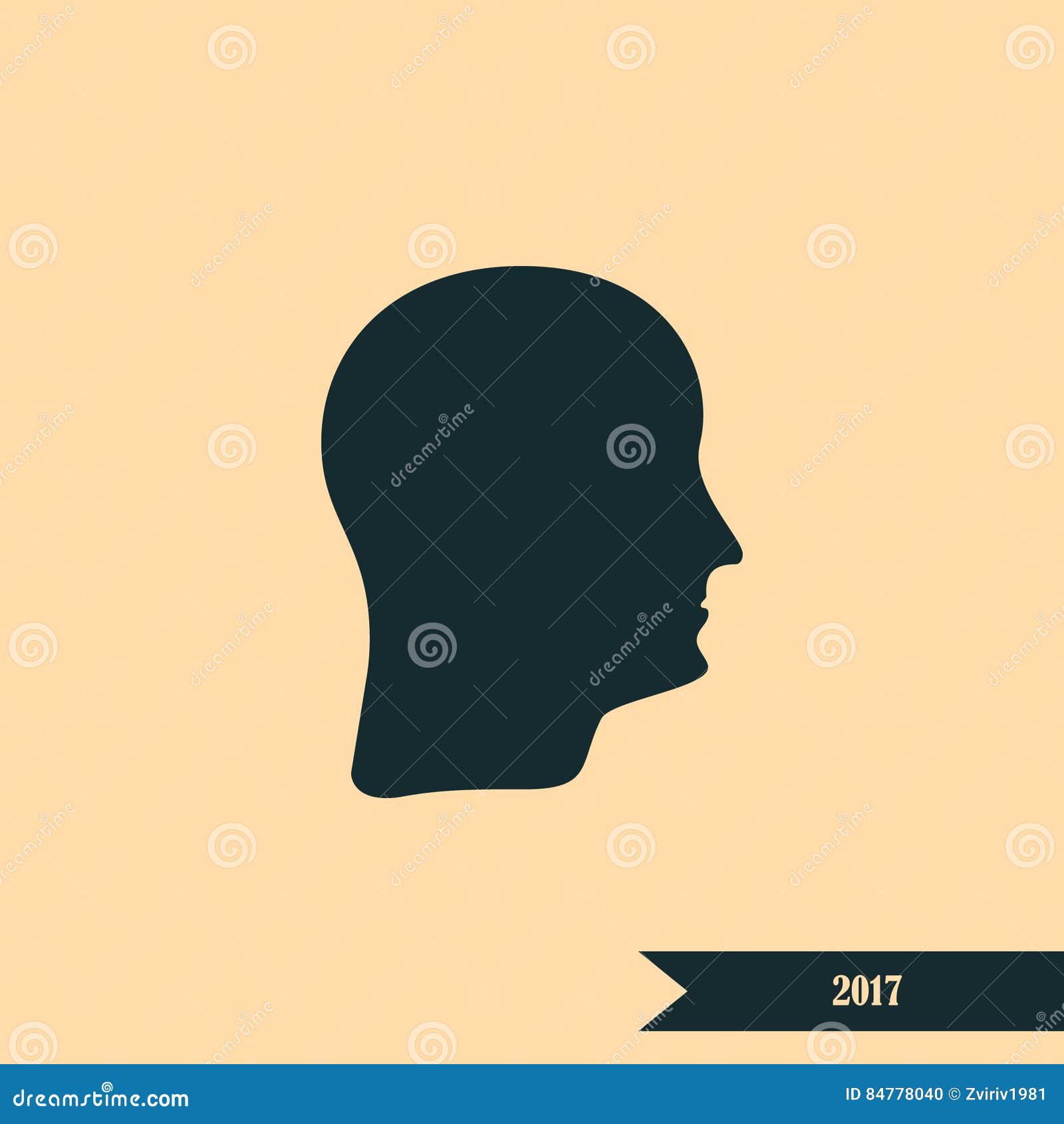 Icona Della Siluetta Della Testa Umana Illustrazione di Stock ...