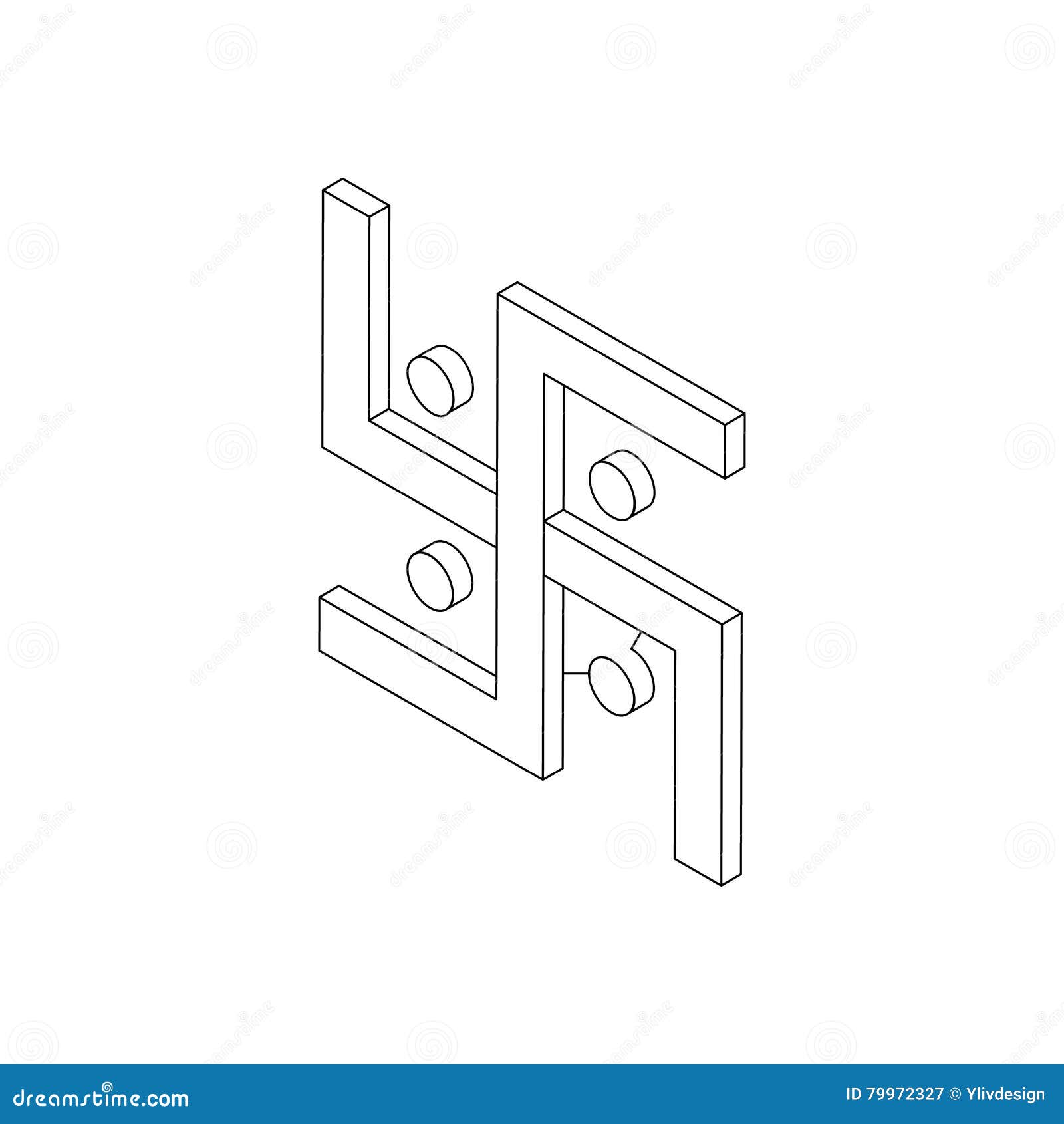 Icona Della Svastica, 3d Isometrico Illustrazione Vettoriale ...