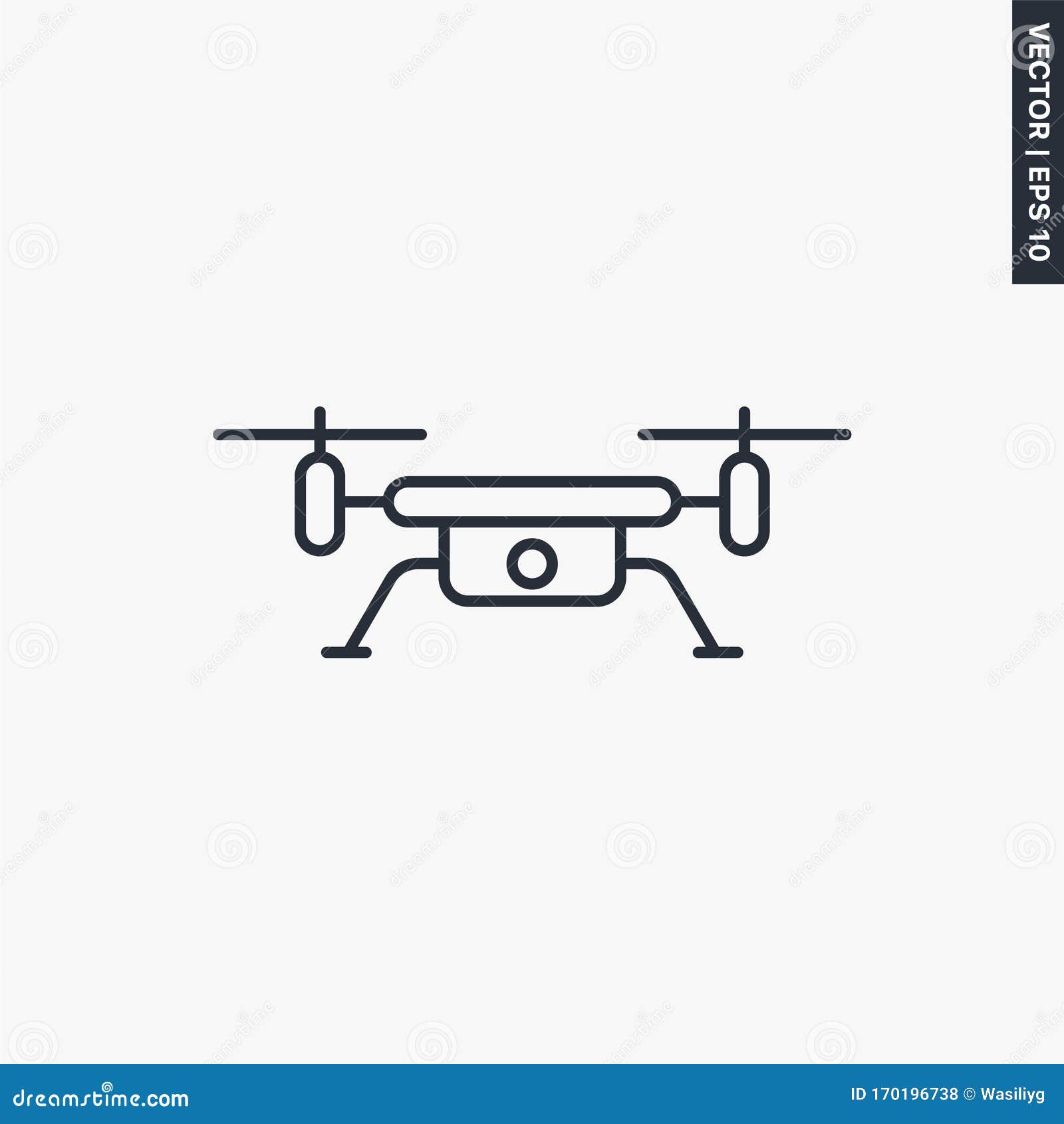 Icona Della Telecamera Aerea Per Il Drone, Segno Di Stile Lineare Per ... Icona Della Telecamera Aerea Per Il Drone, Segno Di Stile Lineare Per ...
