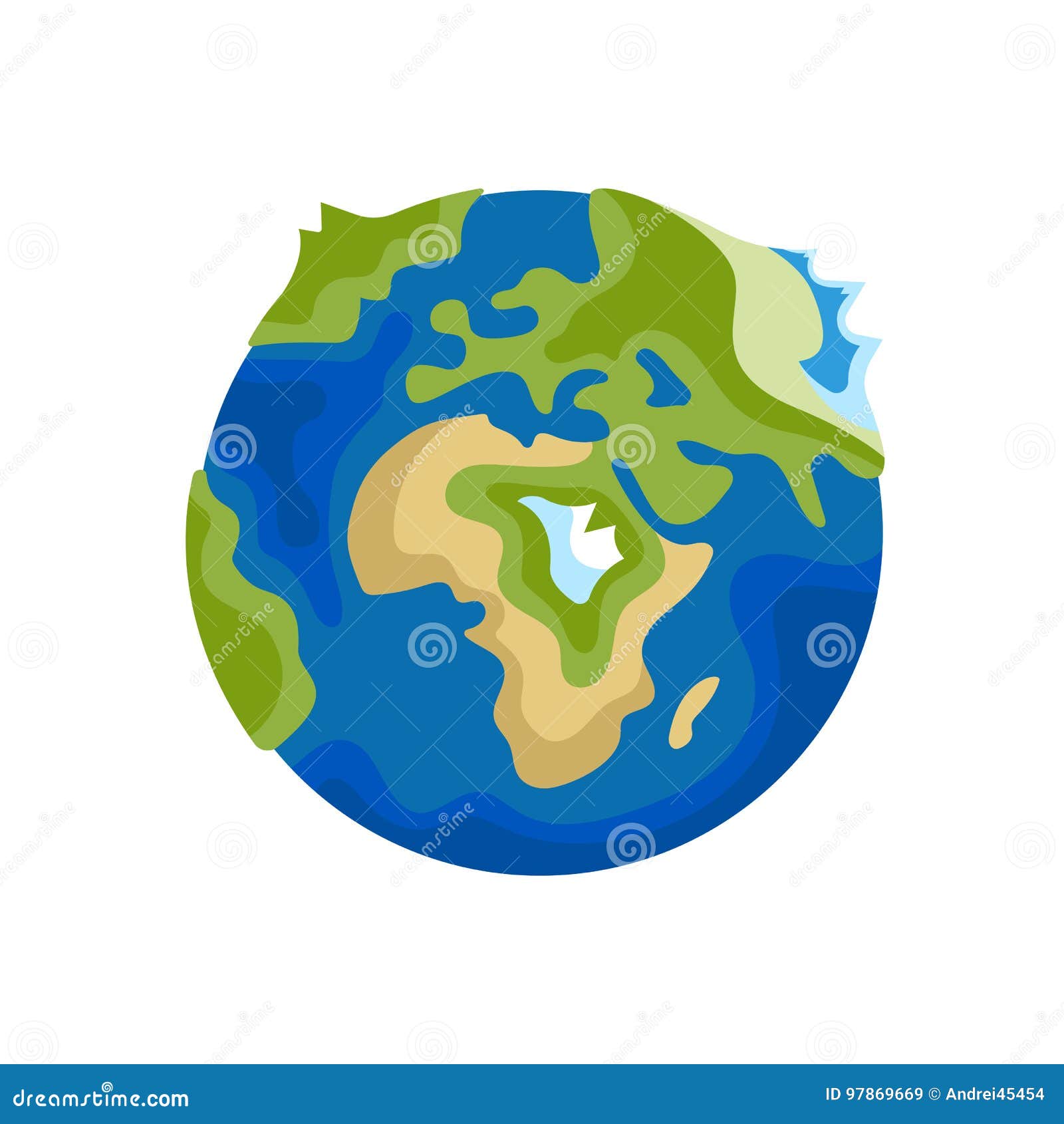 Icona Della Terra Su Fondo Bianco Illustrazione di Stock ...