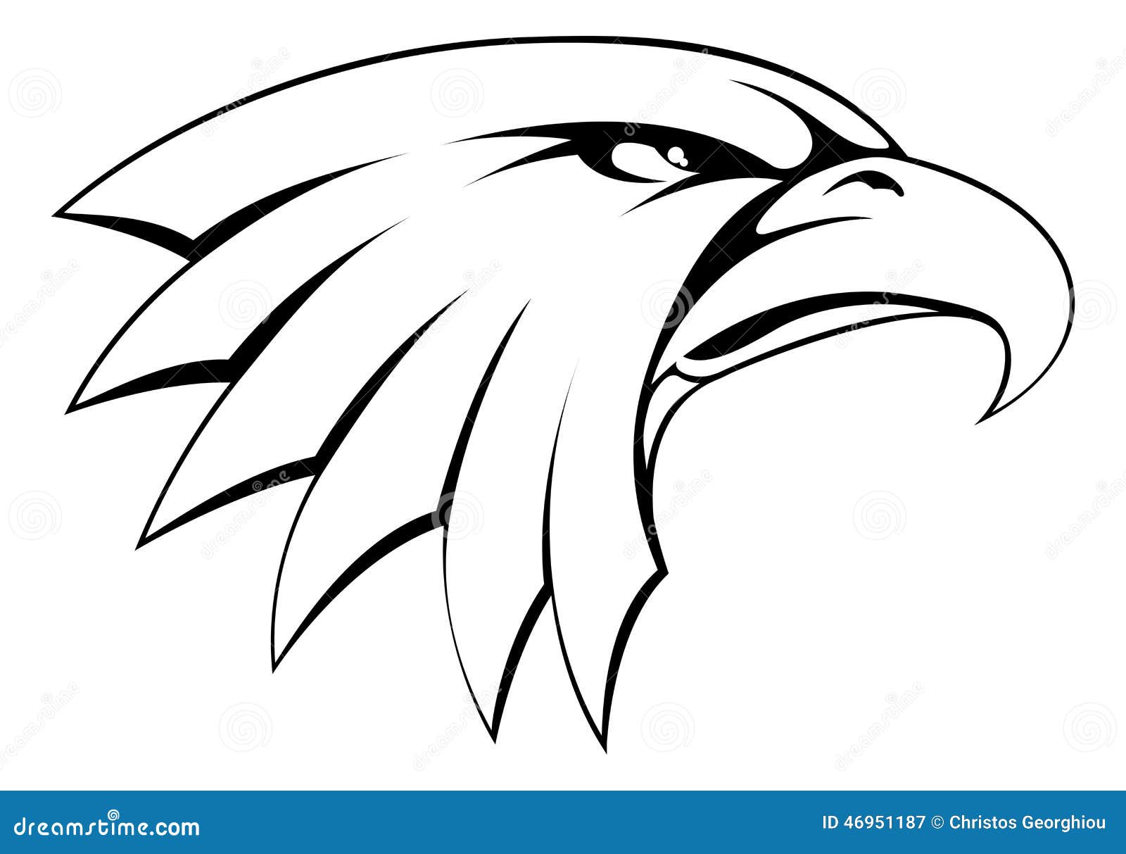 Icona Della Testa Dell'aquila Calva Illustrazione Vettoriale ...