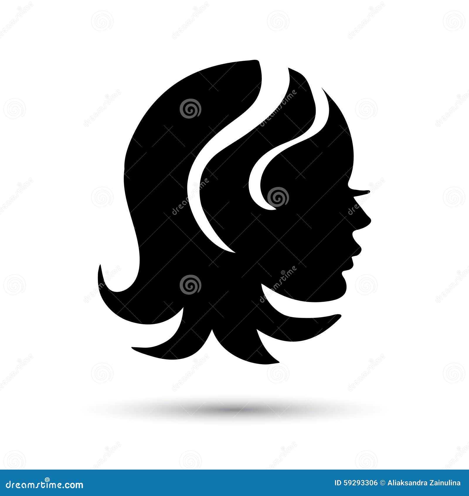 Icona Della Testa Della Donna Della Siluetta Illustrazione Vettoriale ...