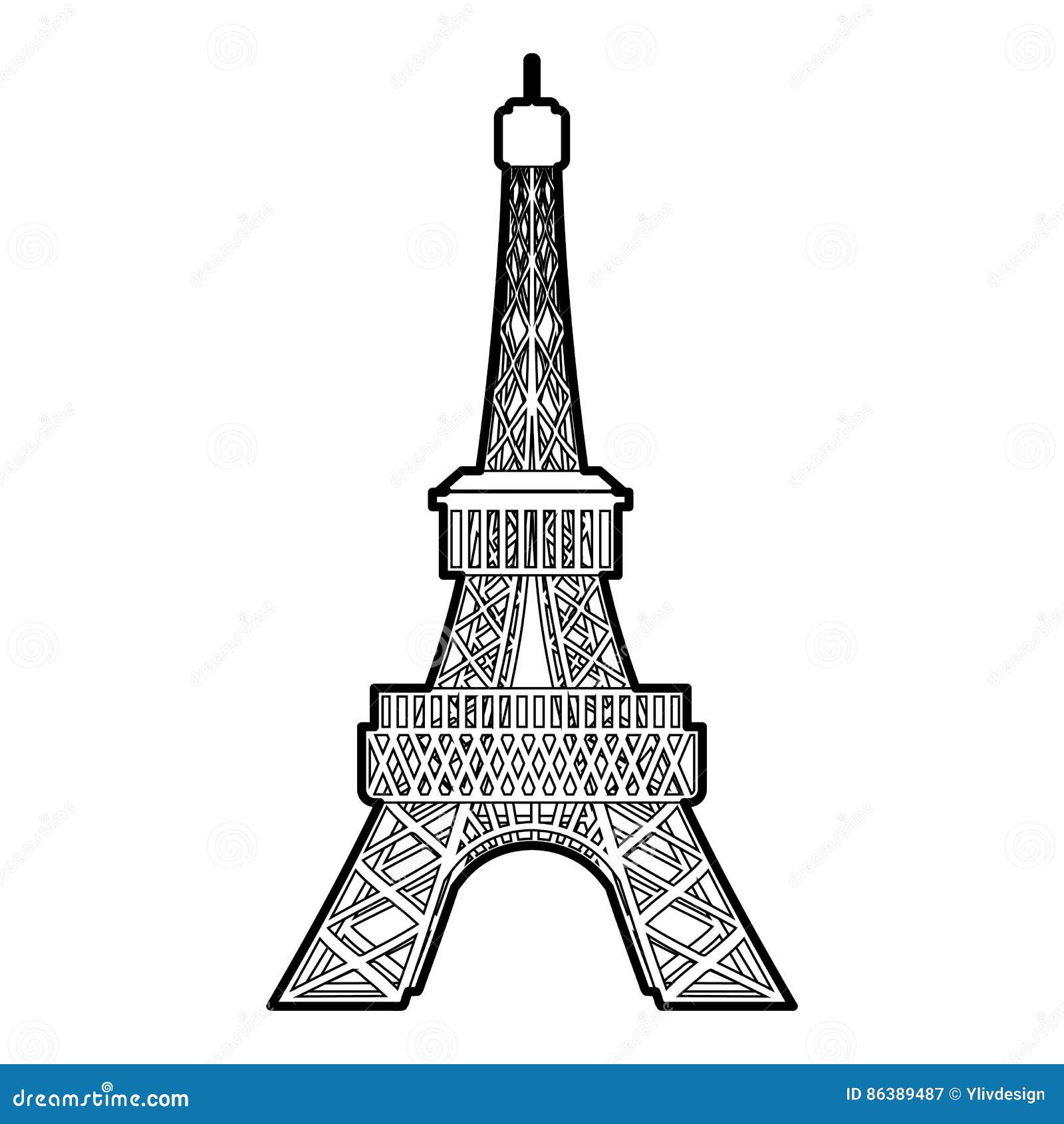 Icona Della Torre Eiffel, Stile Del Profilo Illustrazione Vettoriale ...