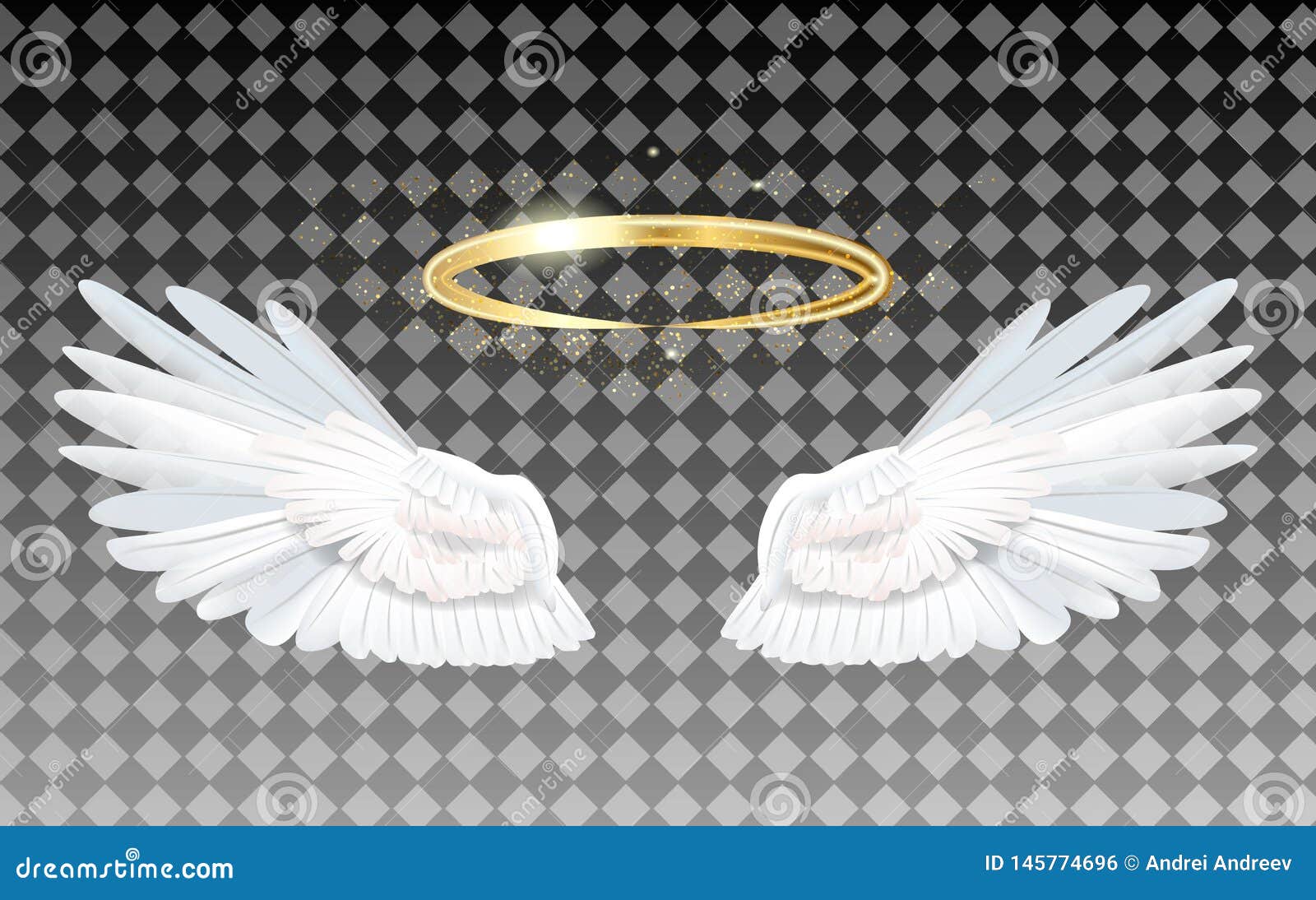 Icona Delle Ali Di Angelo Con Nimbus Illustrazione Vettoriale ...