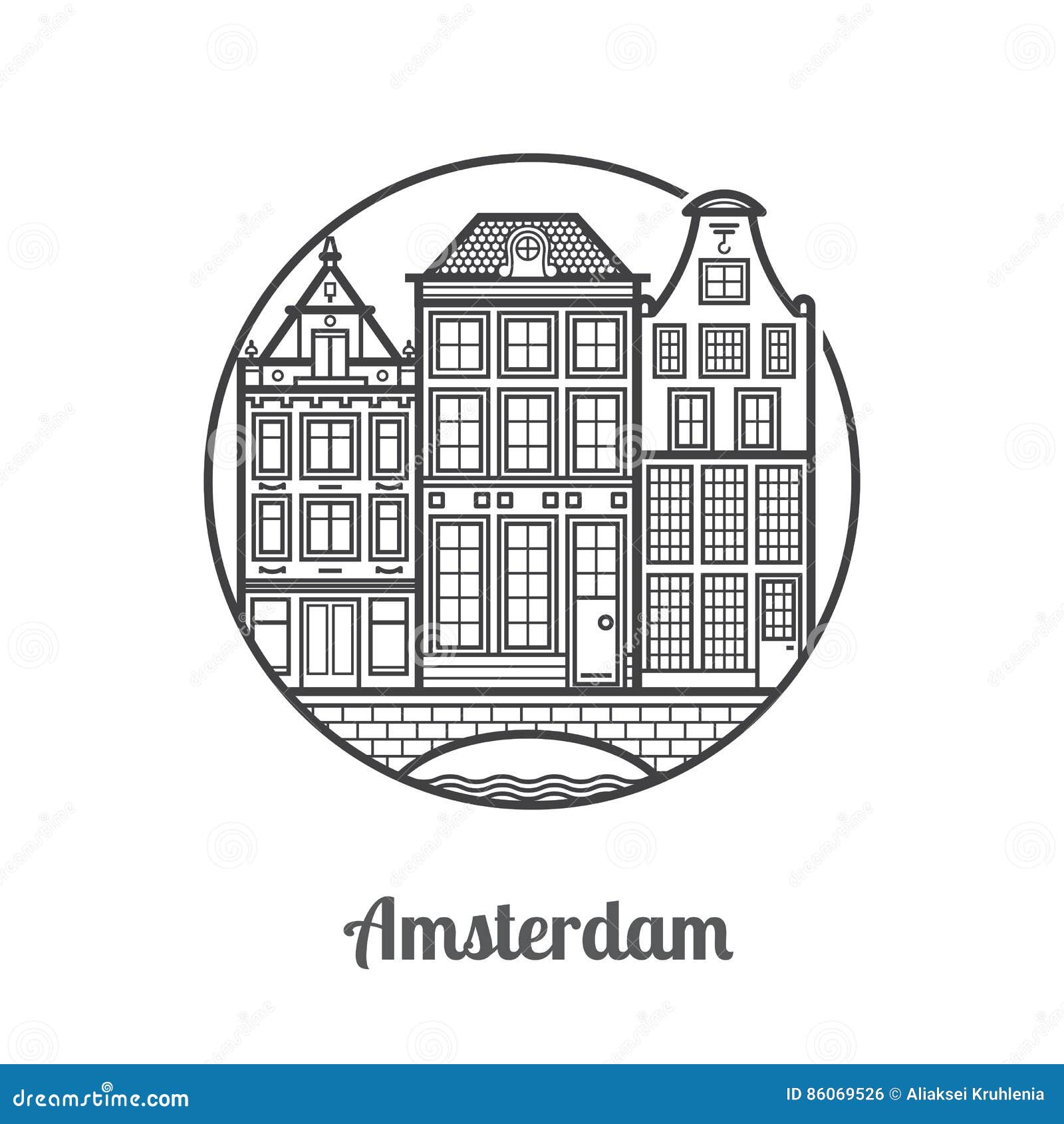 Icona Di Amsterdam Di Viaggio Illustrazione Vettoriale - Illustrazione ...
