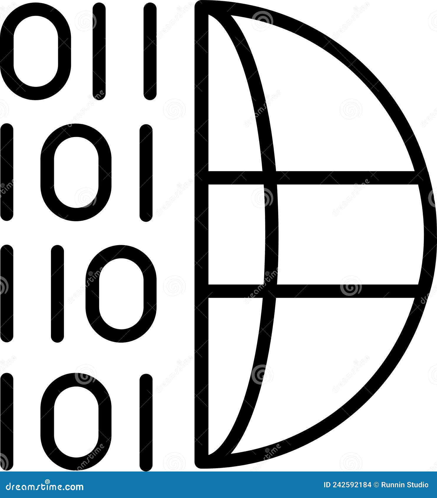 Icona di codice binario illustrazione vettoriale. Illustrazione di futuristico - 242592184