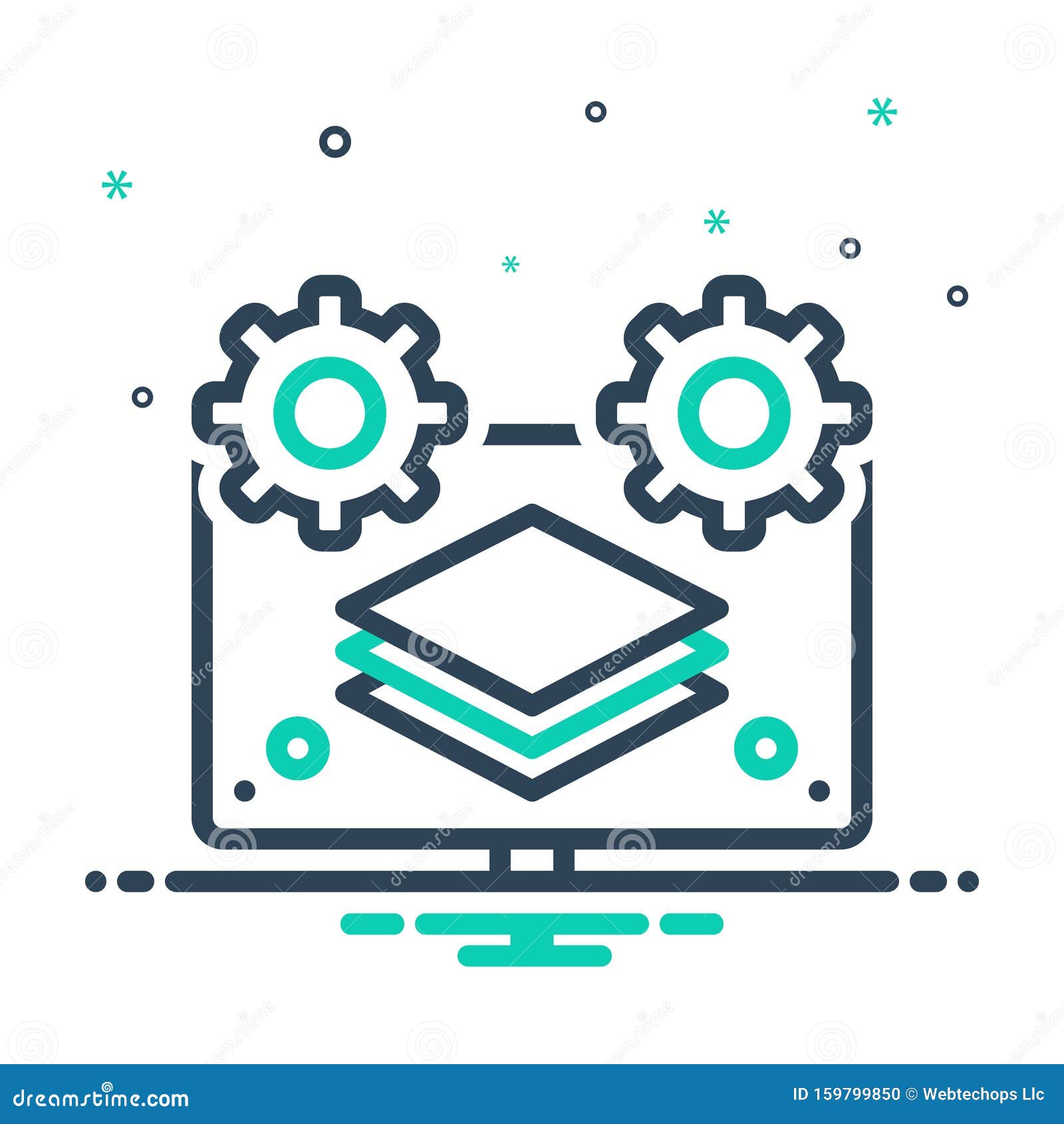 Icona Di Combinazione Per Fullstack, Computer E Programma Illustrazione ...