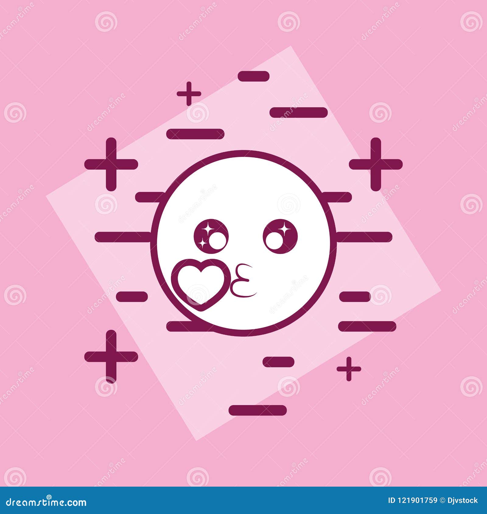 Icona di emoji di bacio illustrazione vettoriale. Illustrazione di ...