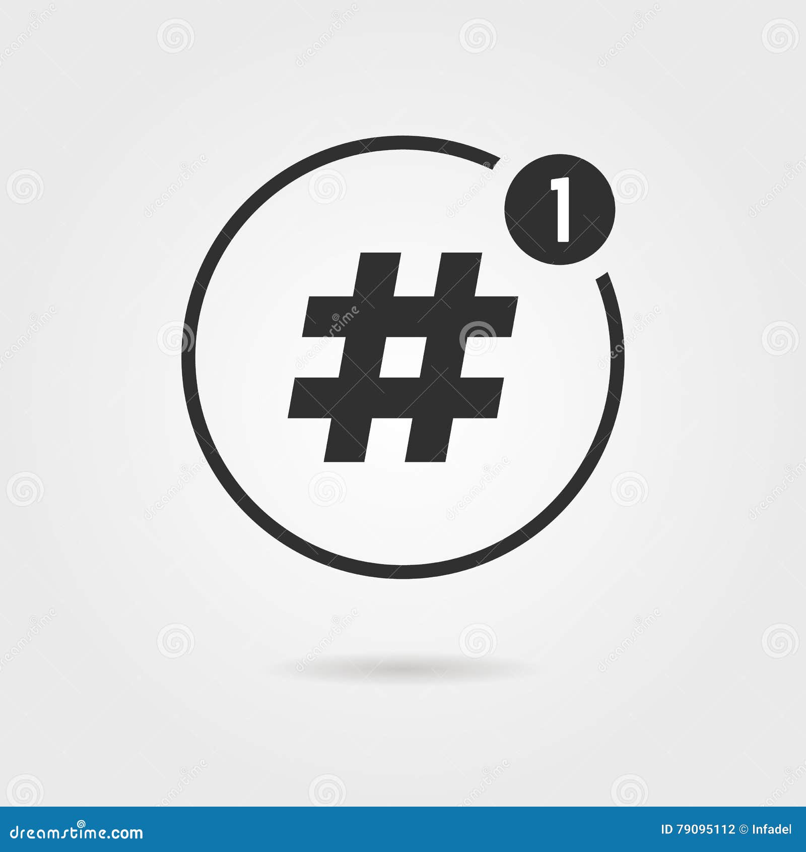 Icona Di Hashtag Con La Notifica Illustrazione Vettoriale ...