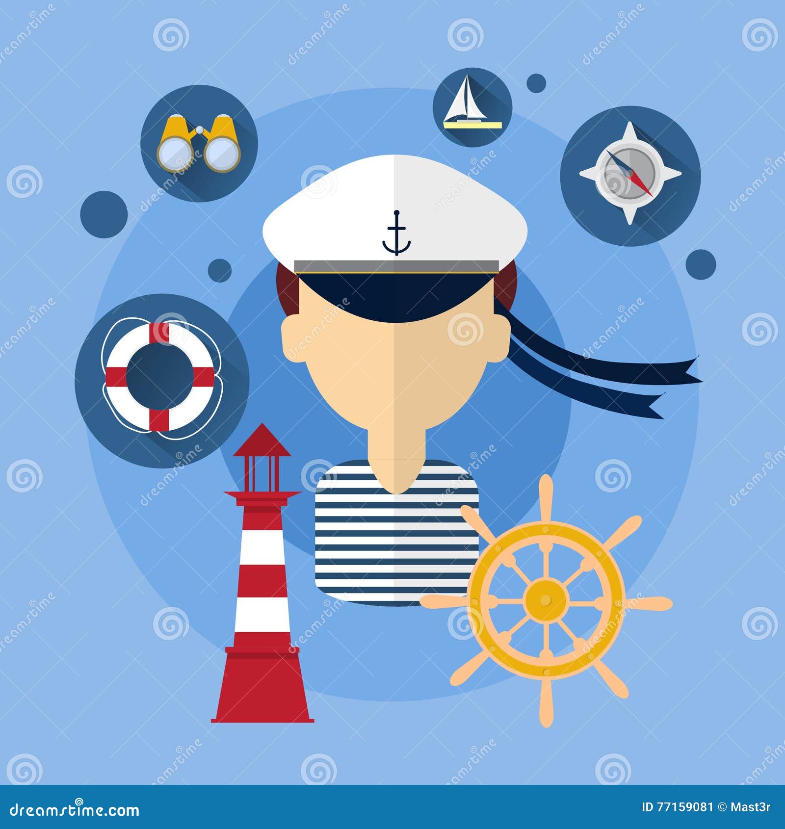 Icona Di Man Ship Crew Del Marinaio Illustrazione Vettoriale ...