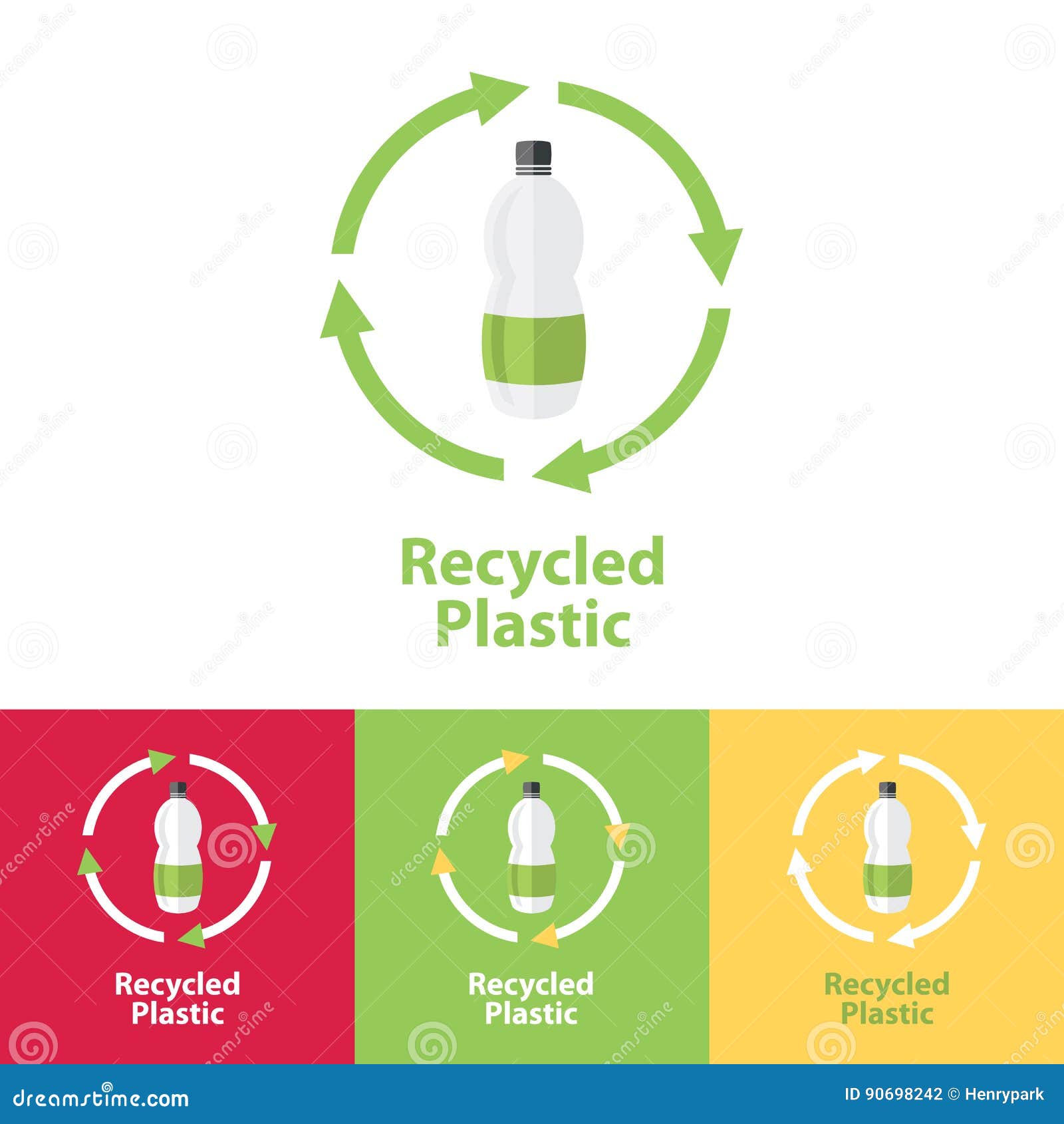 Icona Di Plastica Riciclata Della Bottiglia Illustrazione Vettoriale ...