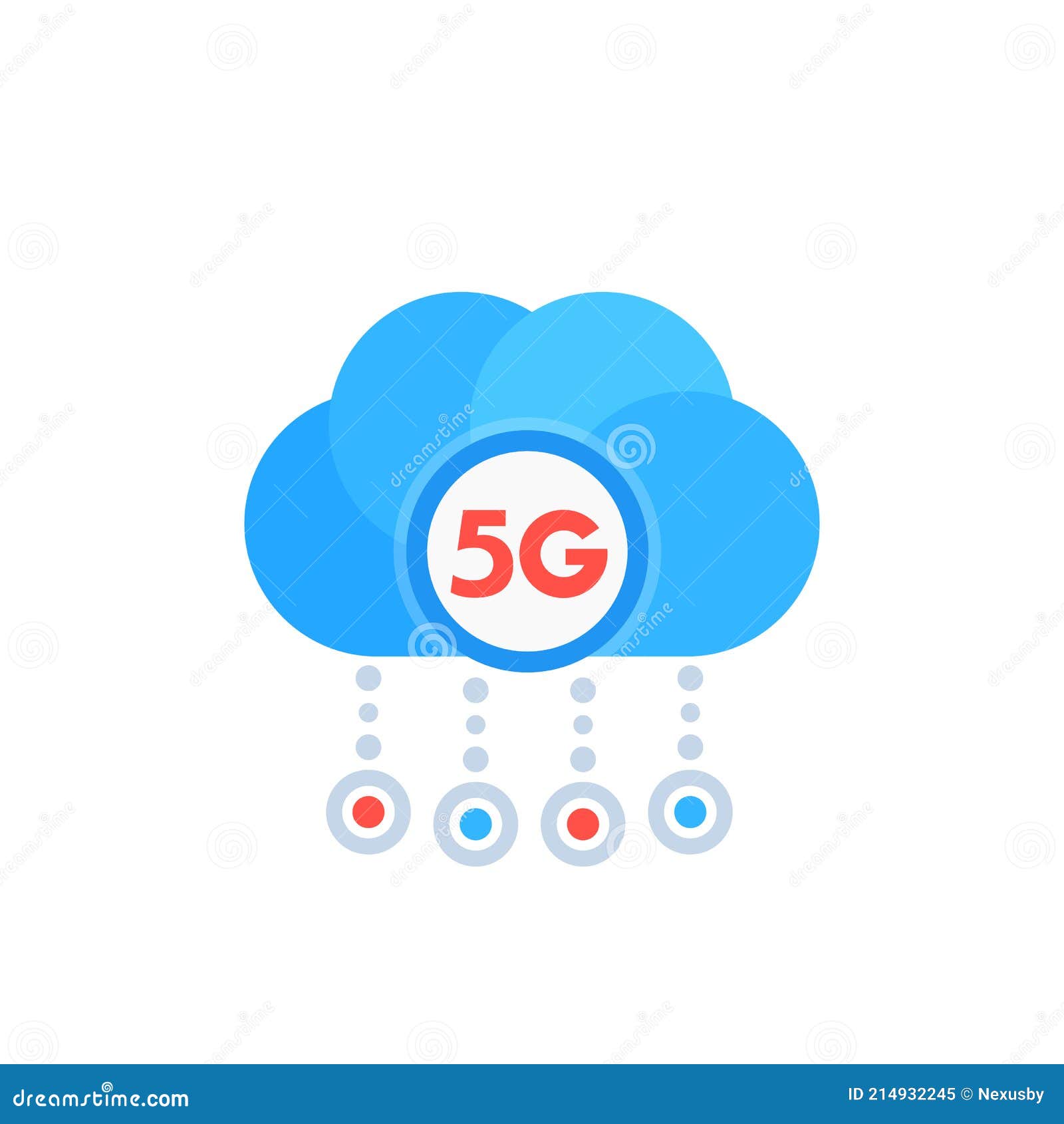Icona Di Rete 5g Con Un Vettore Cloud Illustrazione Vettoriale ...