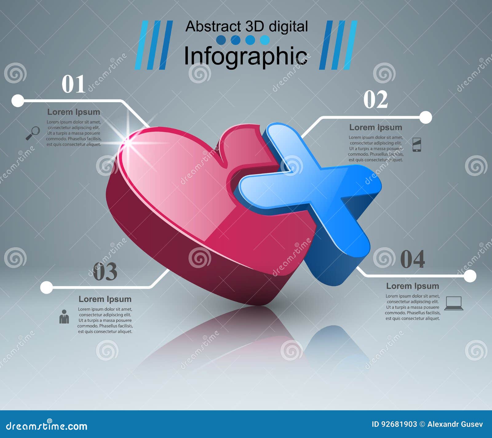 Icona Di Salute Infographic Medico 3D Illustrazione Vettoriale ...