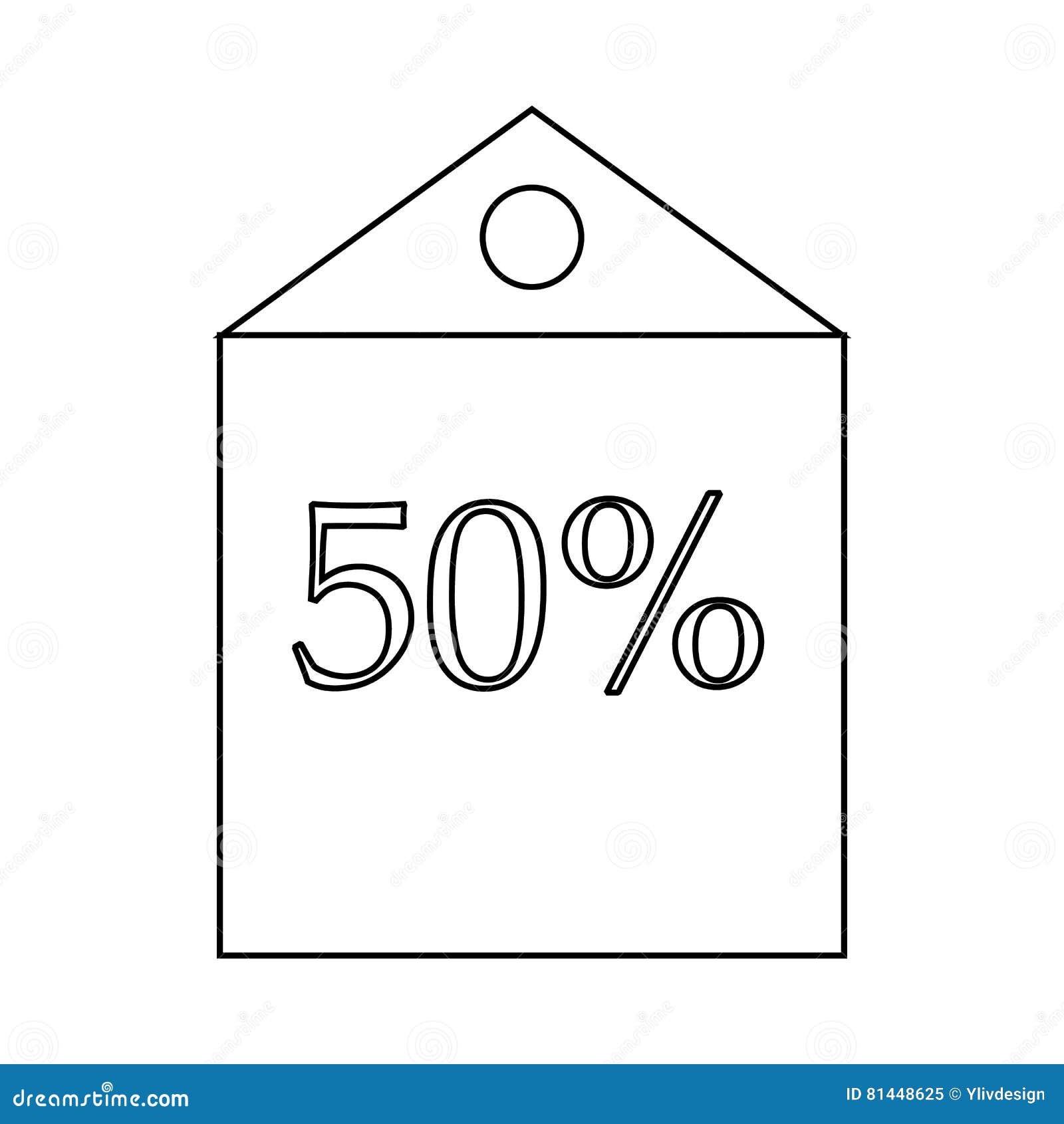 Icona Di Sconto Di 50 Per Cento, Stile Del Profilo Illustrazione ...