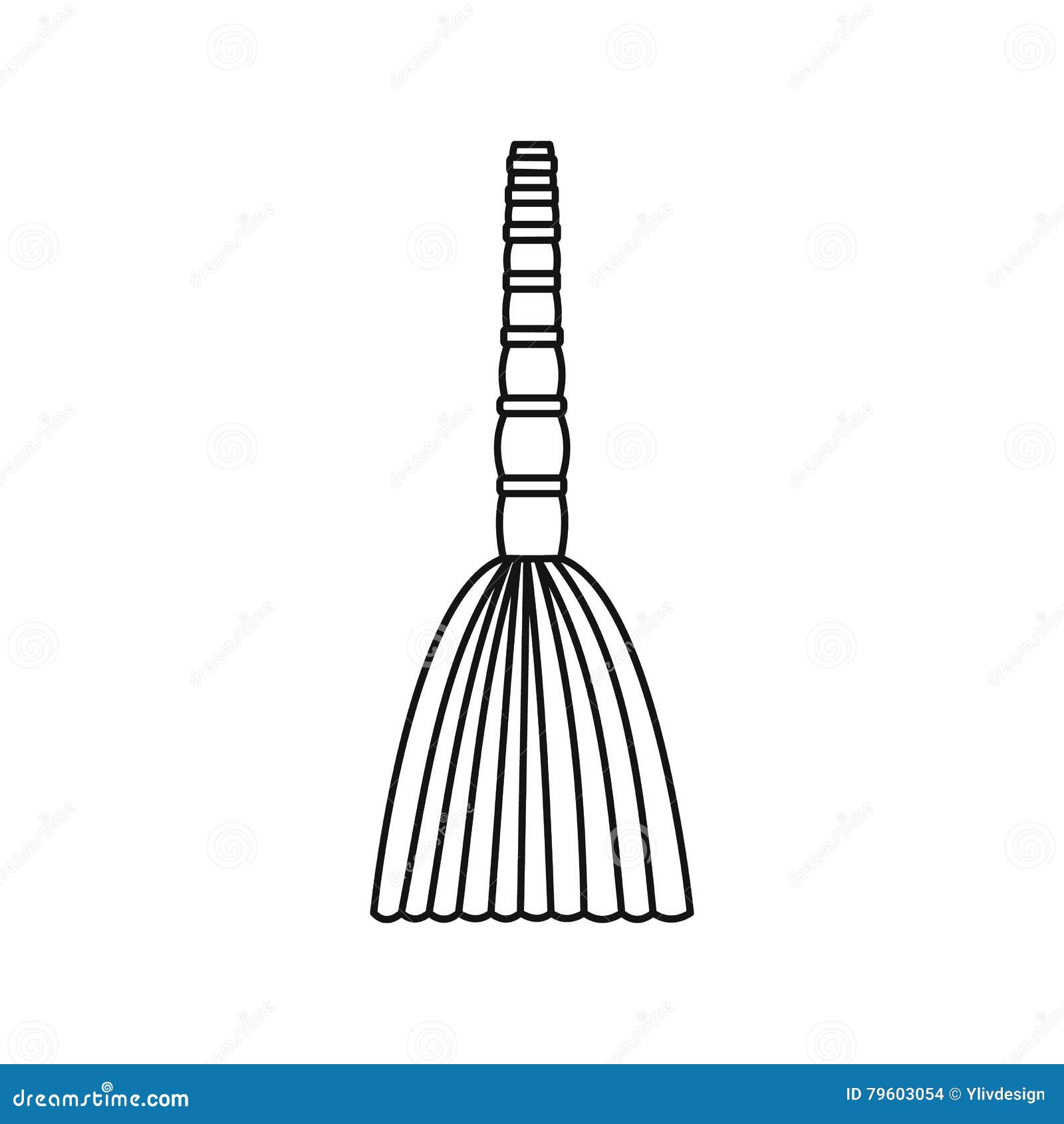 Icona Di Scopa, Stile Del Profilo Illustrazione Vettoriale ...