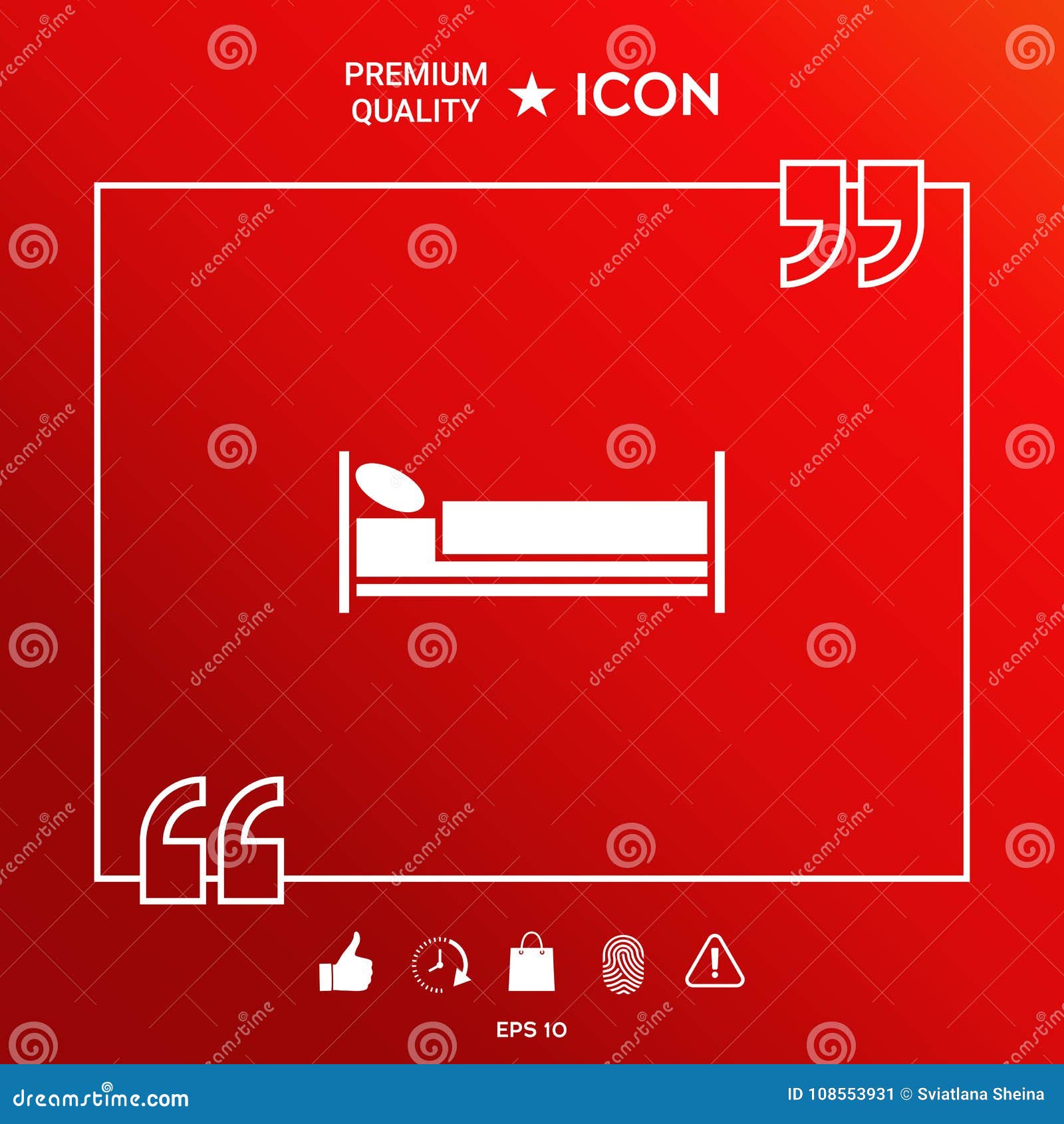 Icona di simbolo del letto illustrazione vettoriale. Illustrazione di ...