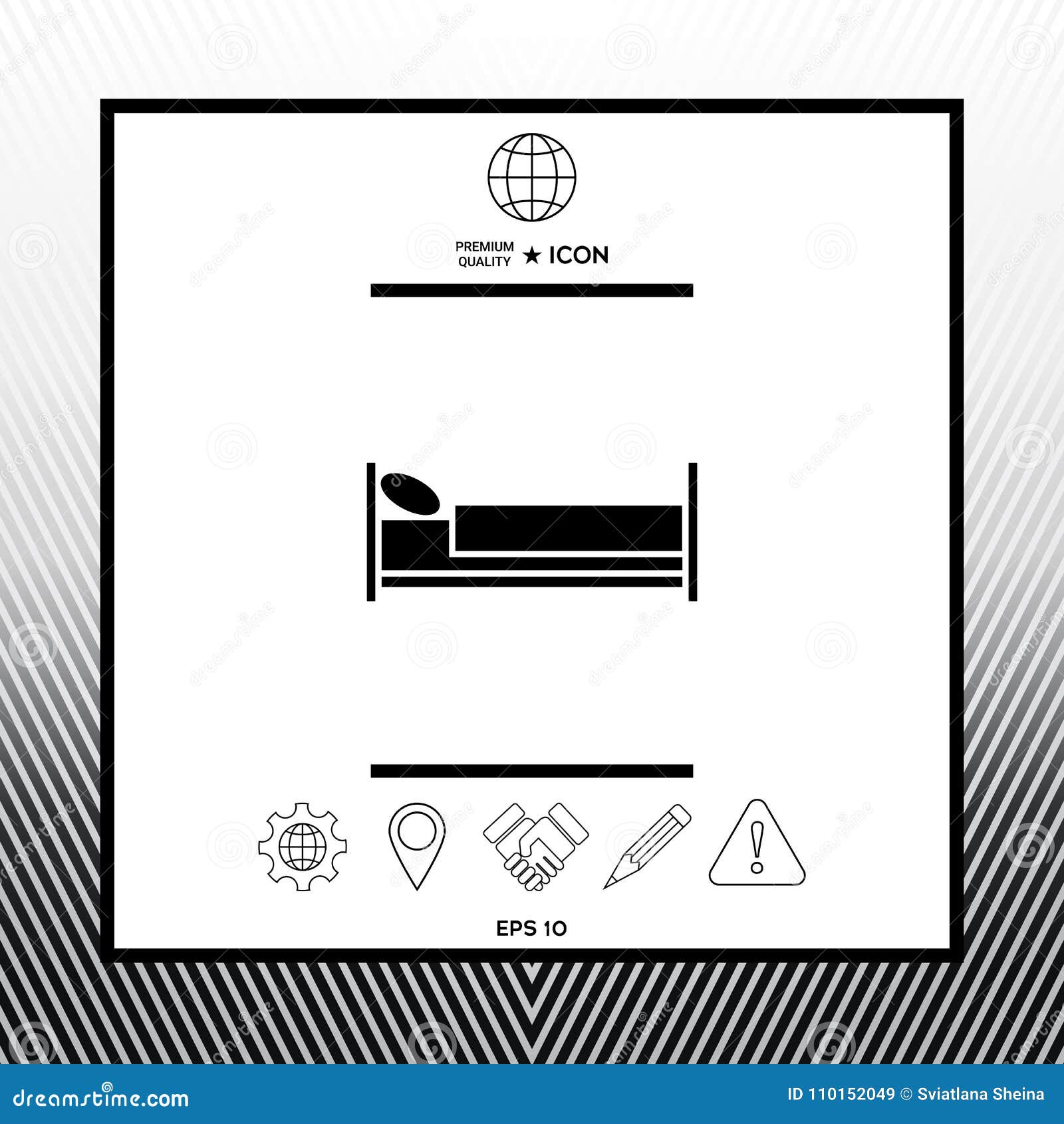 Icona di simbolo del letto illustrazione vettoriale. Illustrazione di ...