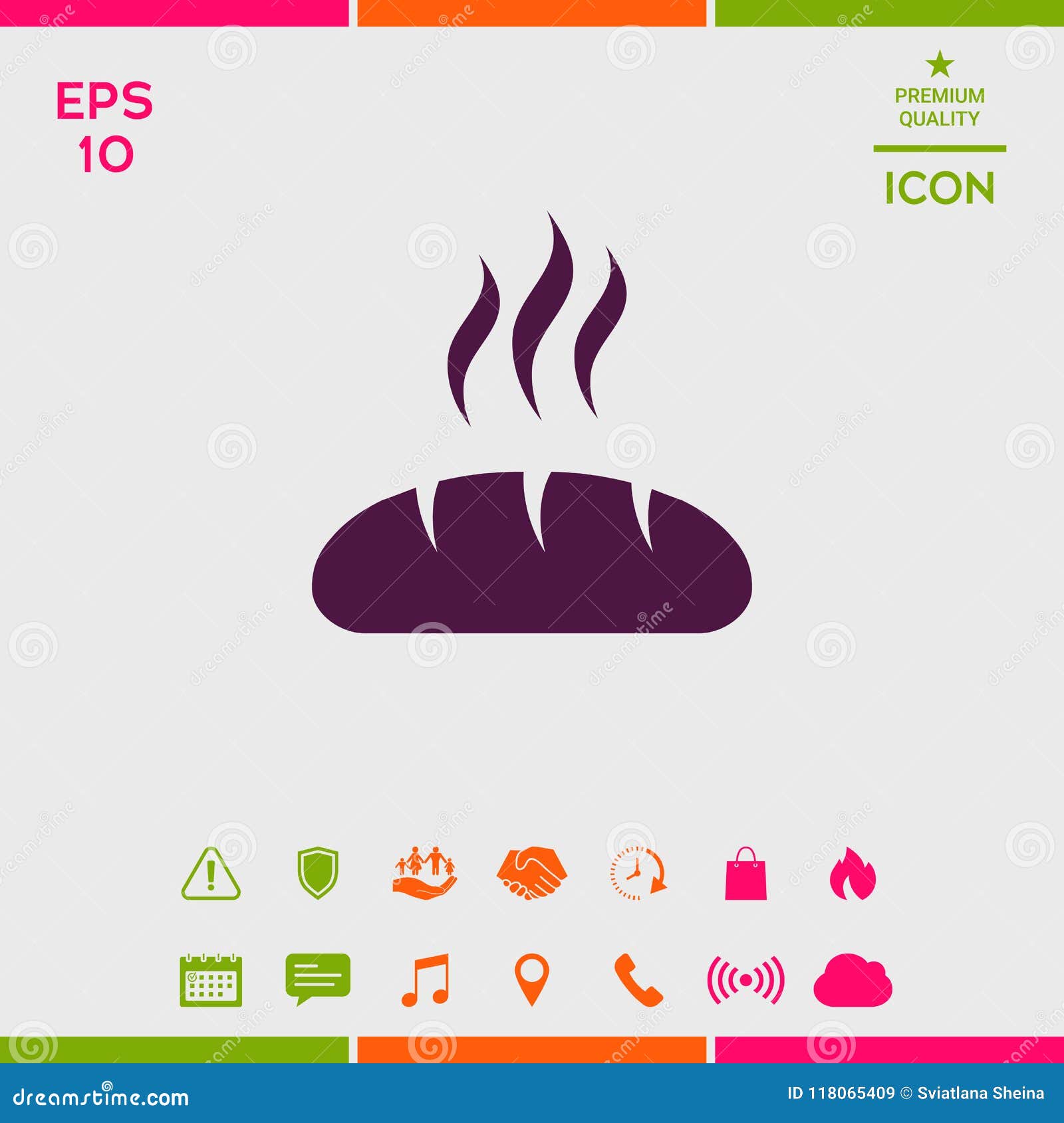 Icona di simbolo del pane illustrazione vettoriale. Illustrazione di ...