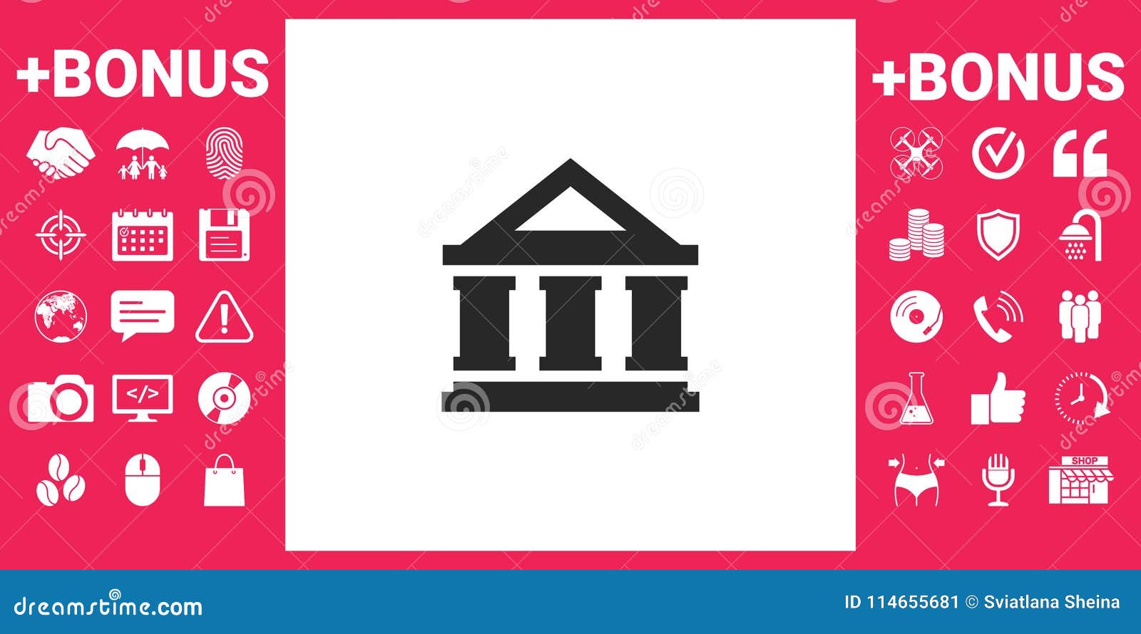 Icona Di Simbolo Della Banca Illustrazione Vettoriale - Illustrazione ...