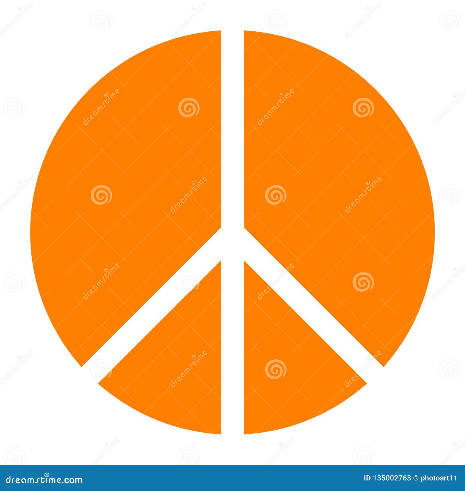 Icona Di Simbolo Di Pace - Forme Semplici E Segmentate Arancio, Isolate ...