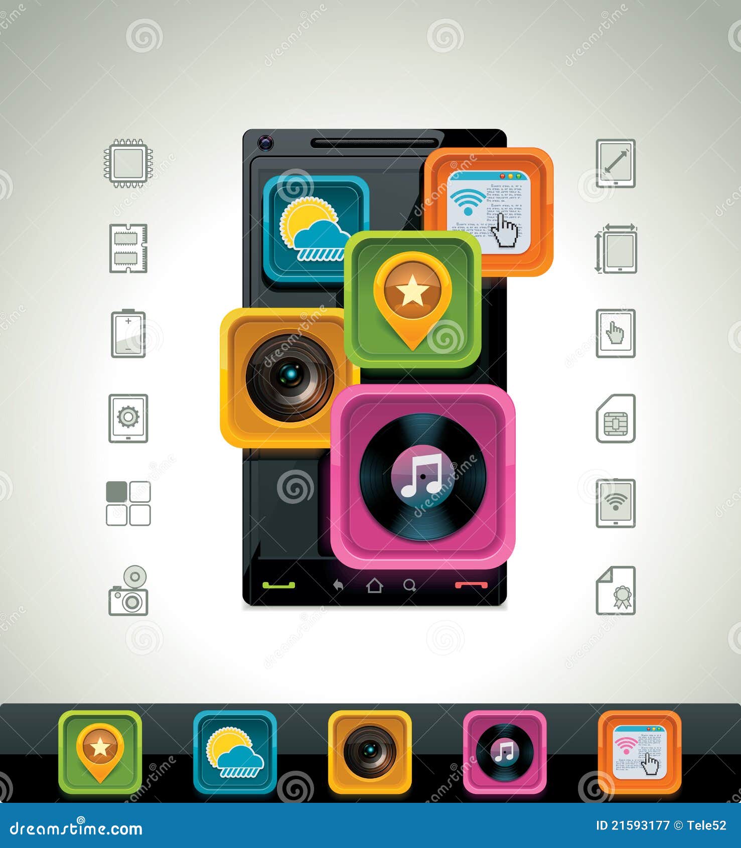 Icona Di Smartphone Di Vettore Illustrazione Vettoriale - Illustrazione ...