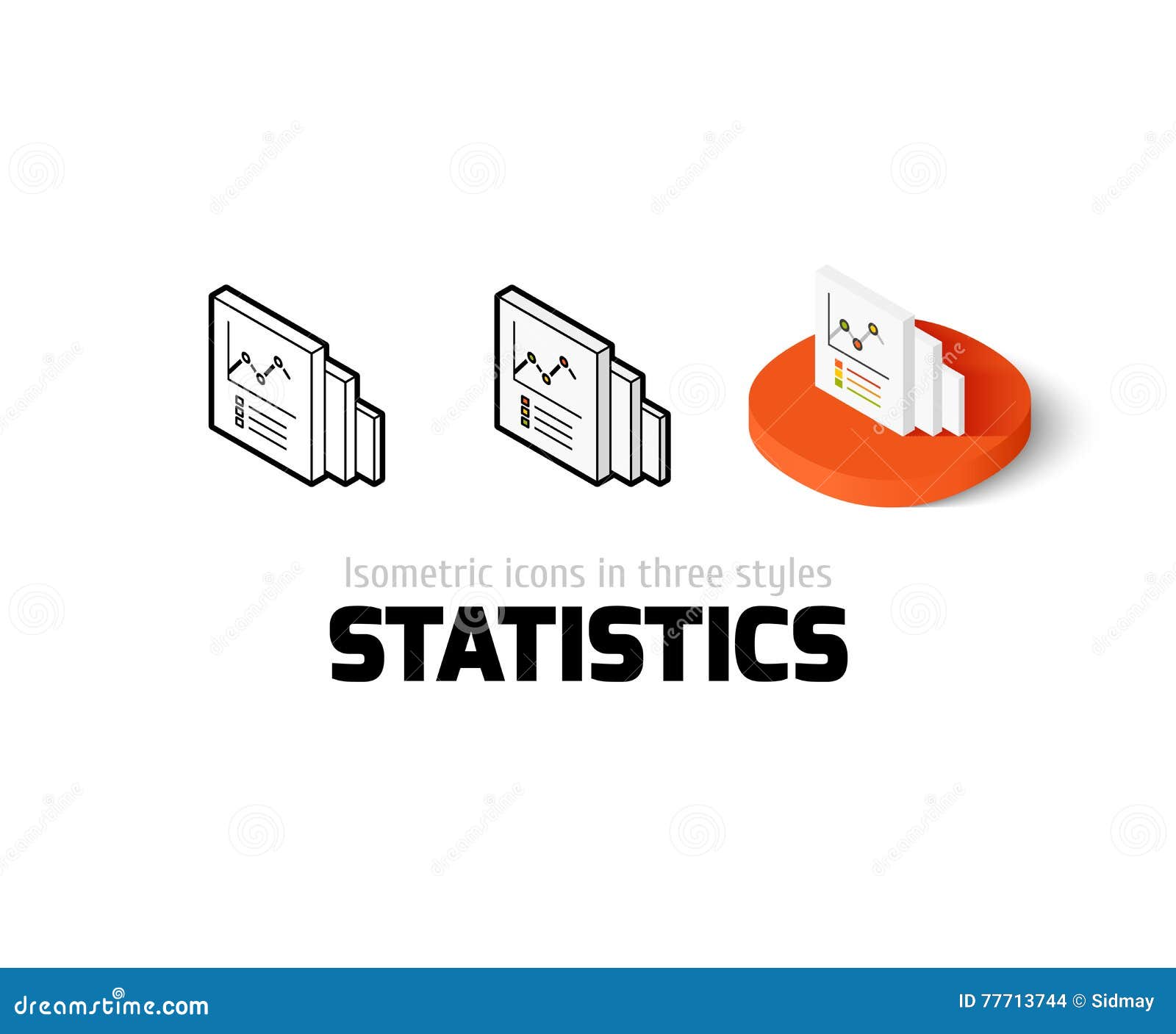 Icona Di Statistiche Nello Stile Differente Illustrazione Vettoriale ...