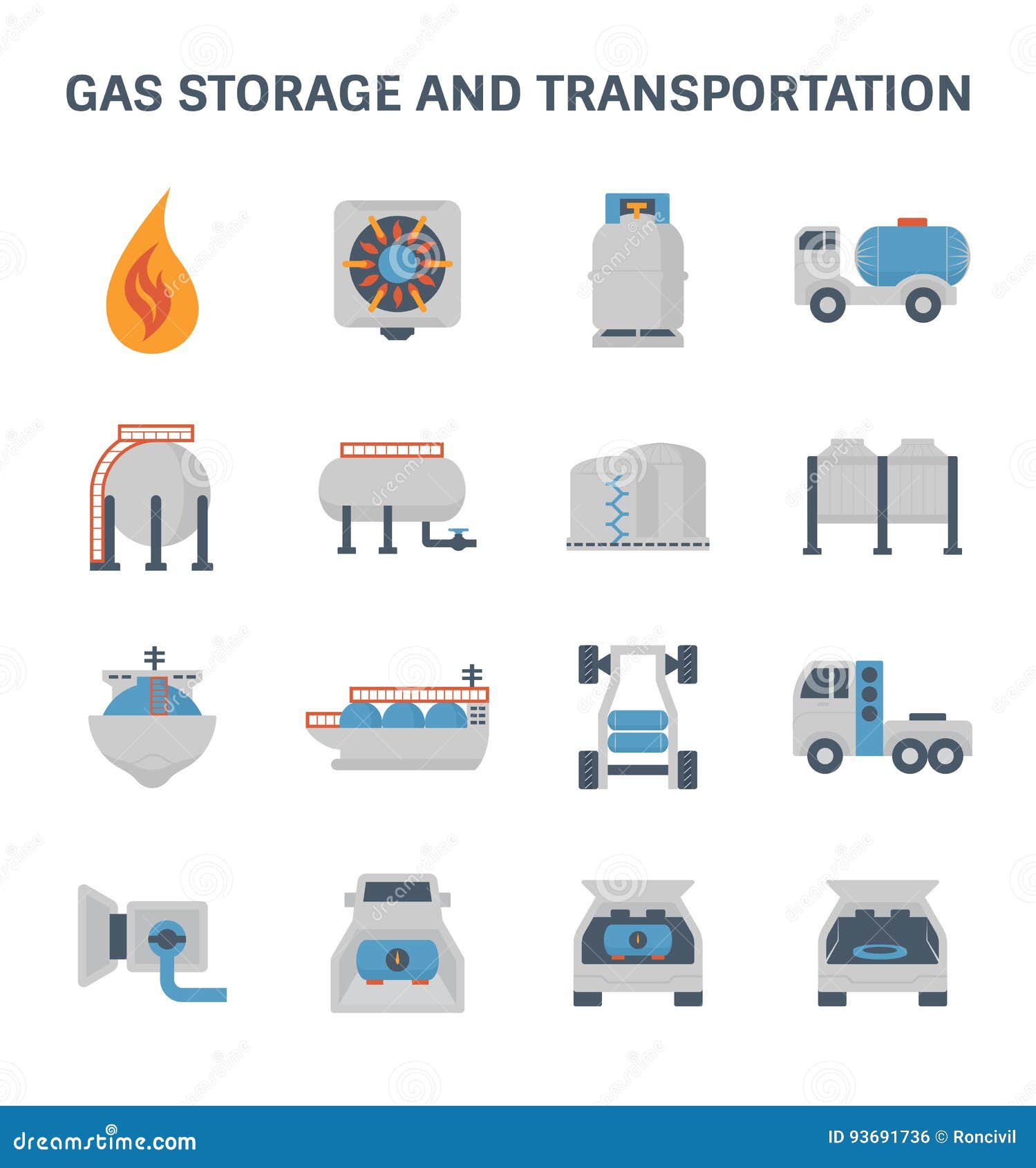 Icona di stoccaggio di gas illustrazione vettoriale. Illustrazione di ...