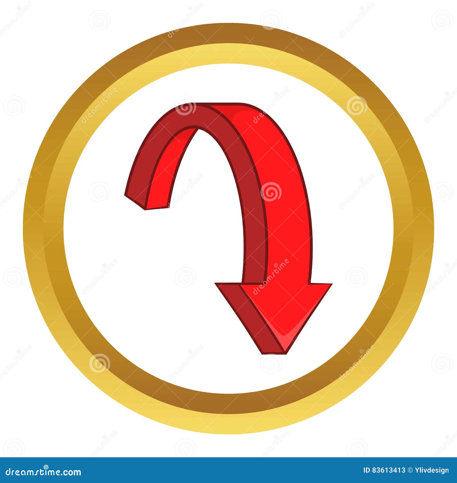 Icona Di Vettore Della Freccia Curva Rosso Illustrazione Vettoriale ...