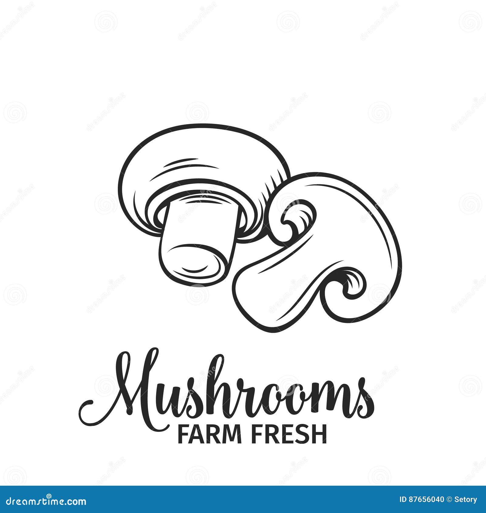 Icona Disegnata a Mano Dei Funghi Illustrazione Vettoriale ...