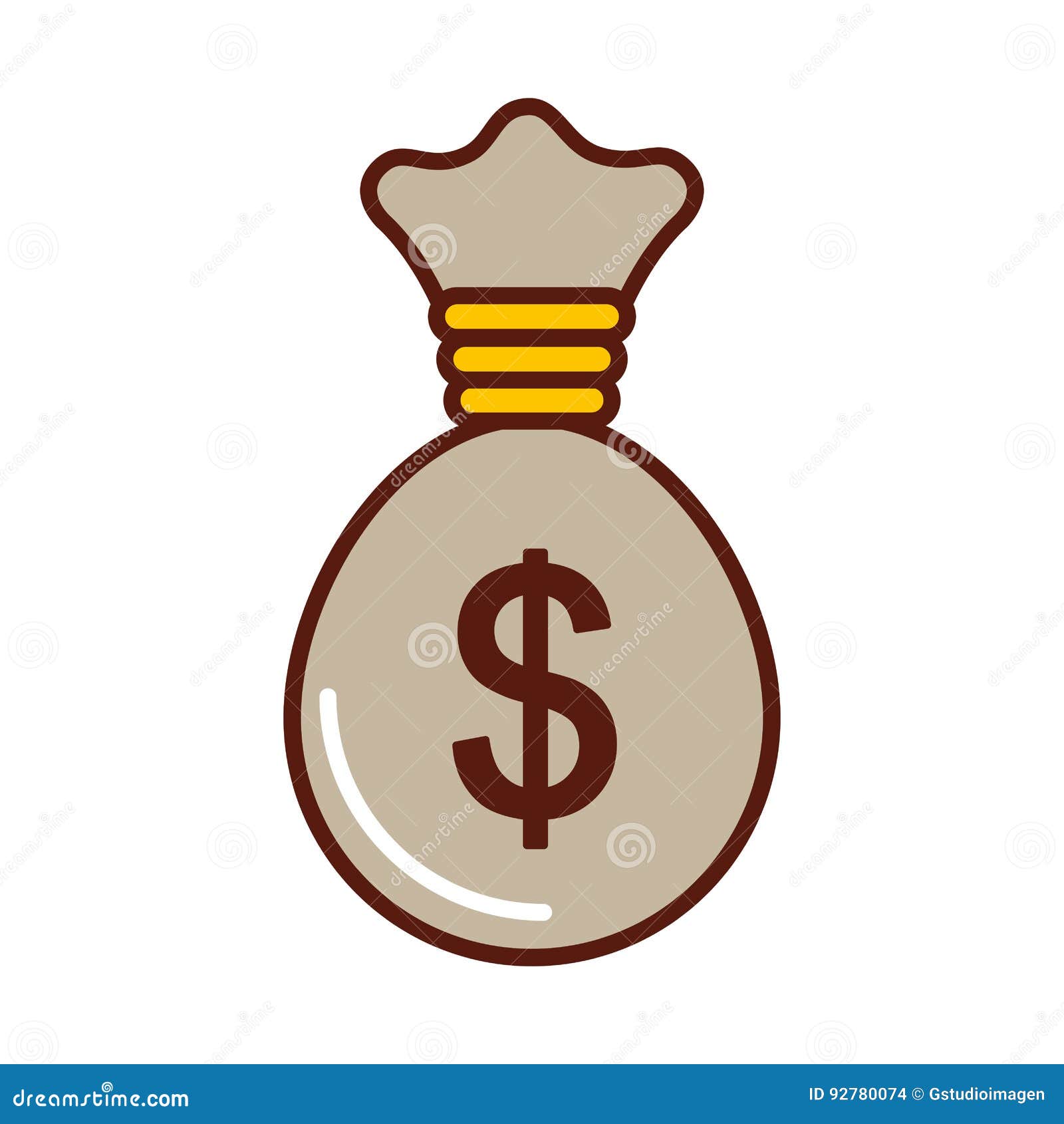 Icona Isolata Borsa Dei Soldi Illustrazione Vettoriale - Illustrazione ...