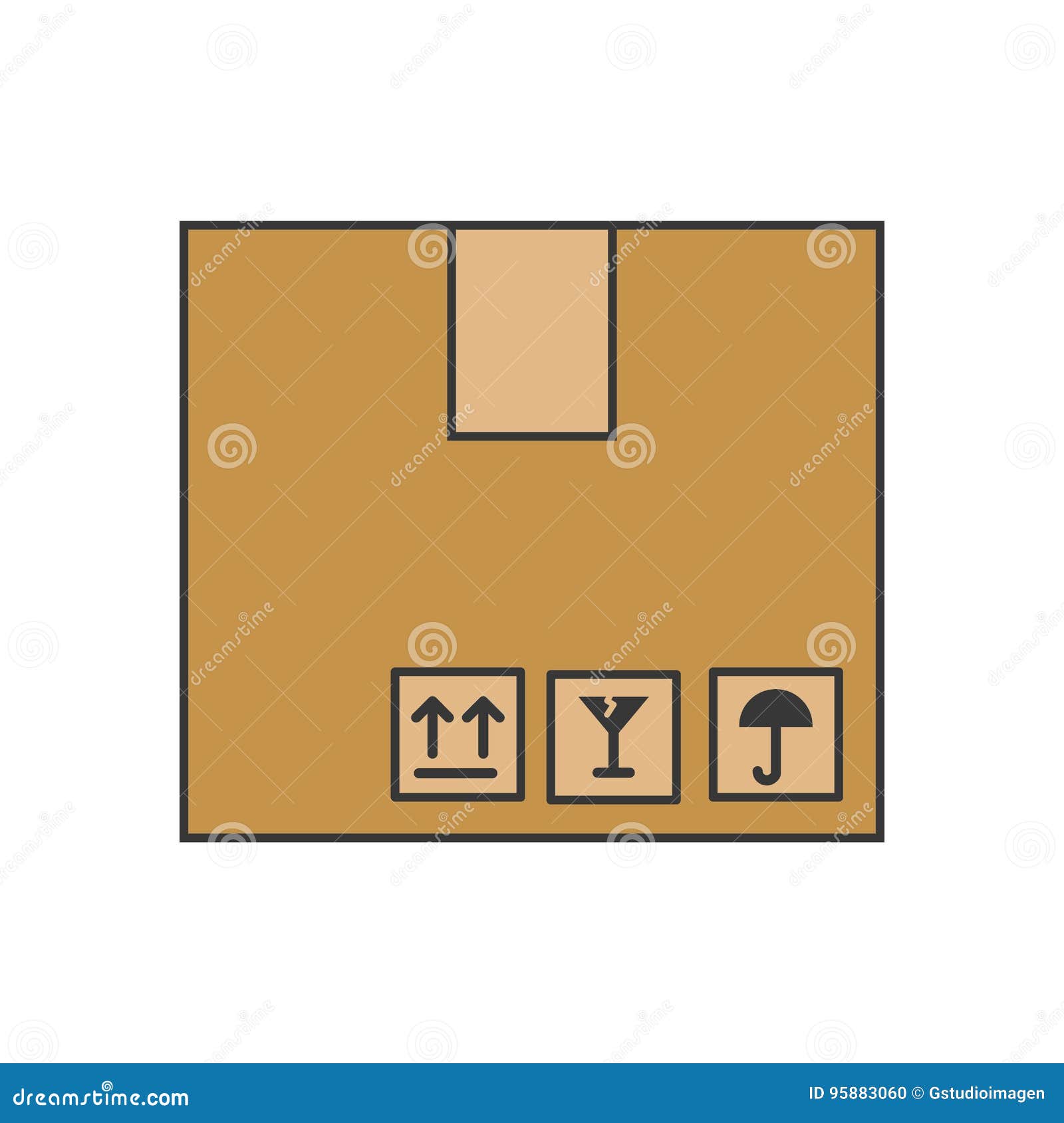 Icona Isolata Cartone Della Scatola Illustrazione Vettoriale ...