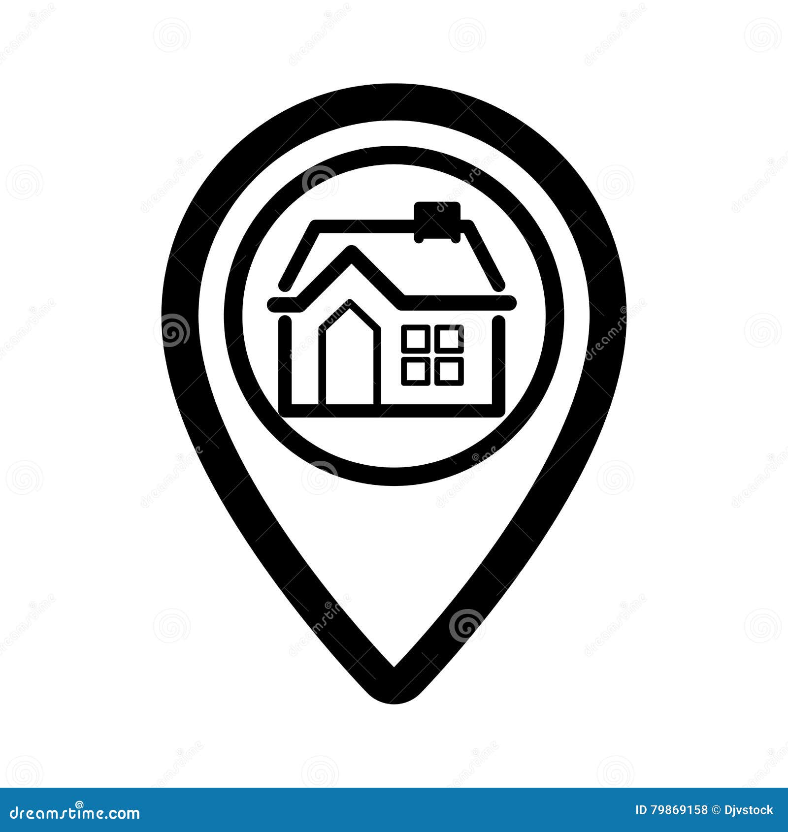 Icona Isolata Del Bene Immobile Di Pin Illustrazione Vettoriale ...