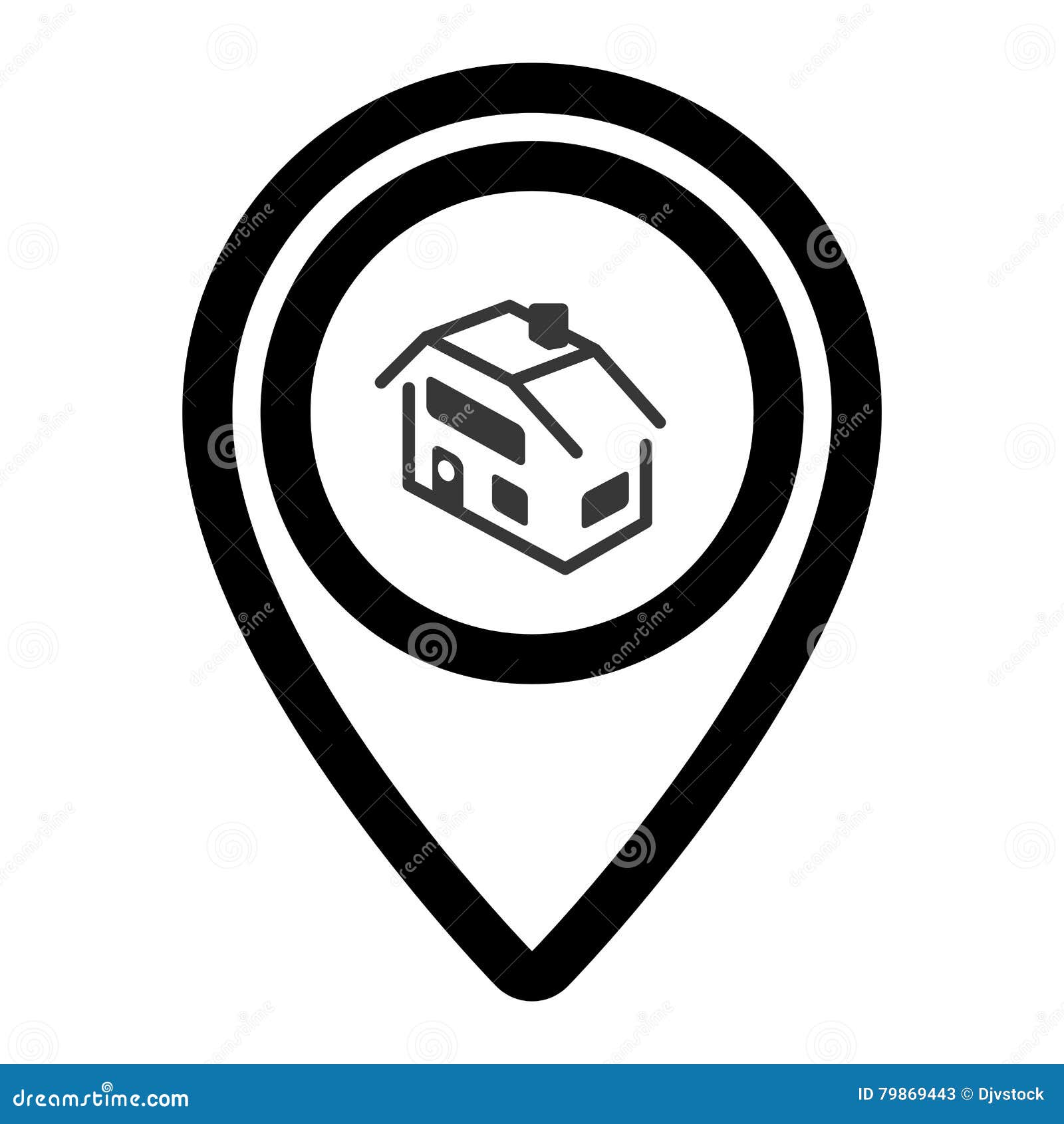 Icona Isolata Del Bene Immobile Di Pin Illustrazione Vettoriale ...