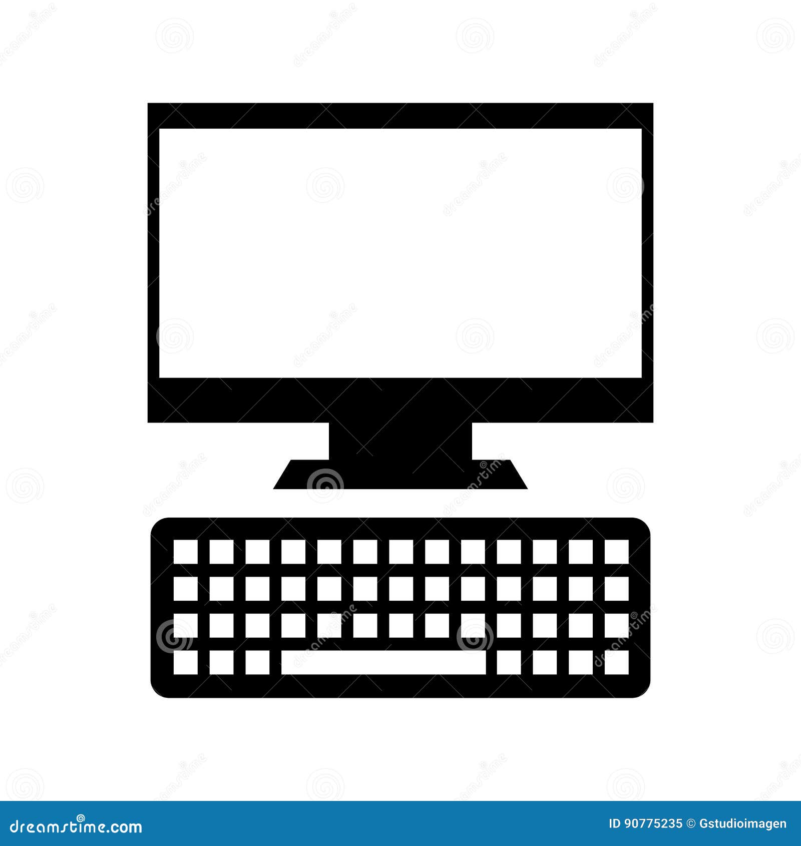 Icona Isolata Desktop Del Computer Illustrazione Vettoriale ...