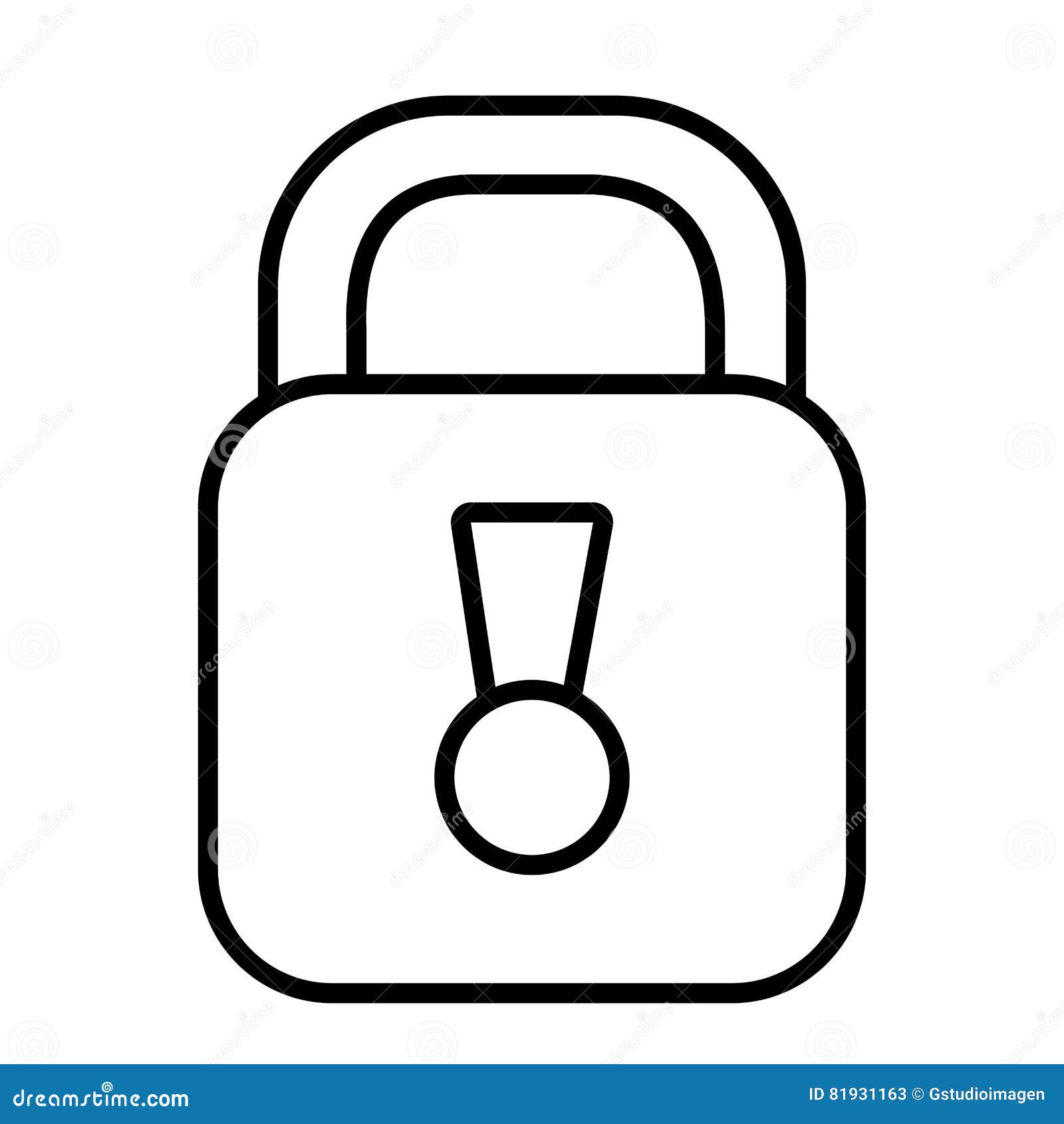 Icona Isolata Lucchetto in Bianco E Nero Di Sicurezza Illustrazione ...