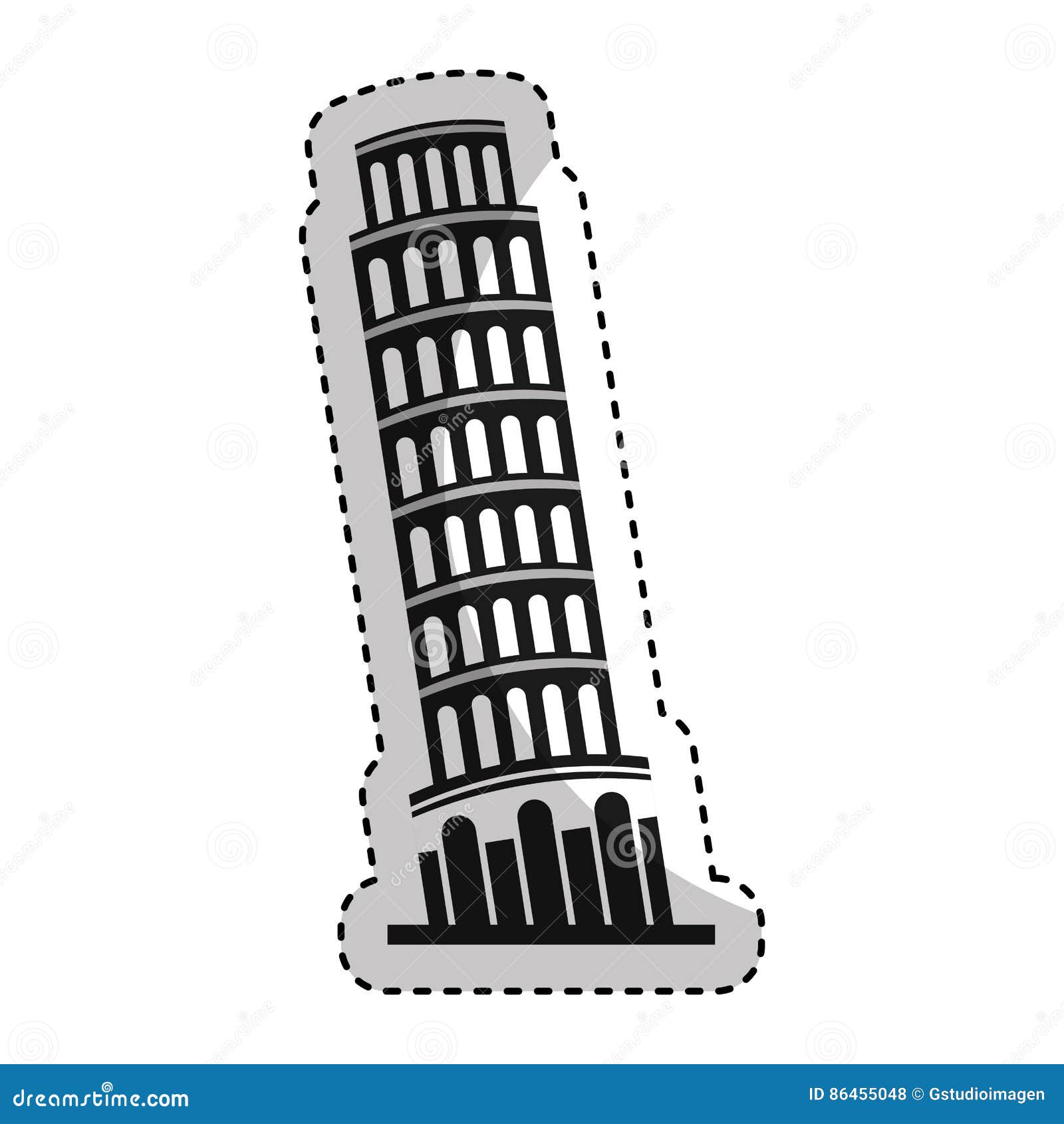 Icona Isolata Torre Di Pisa Illustrazione Vettoriale - Illustrazione di ...