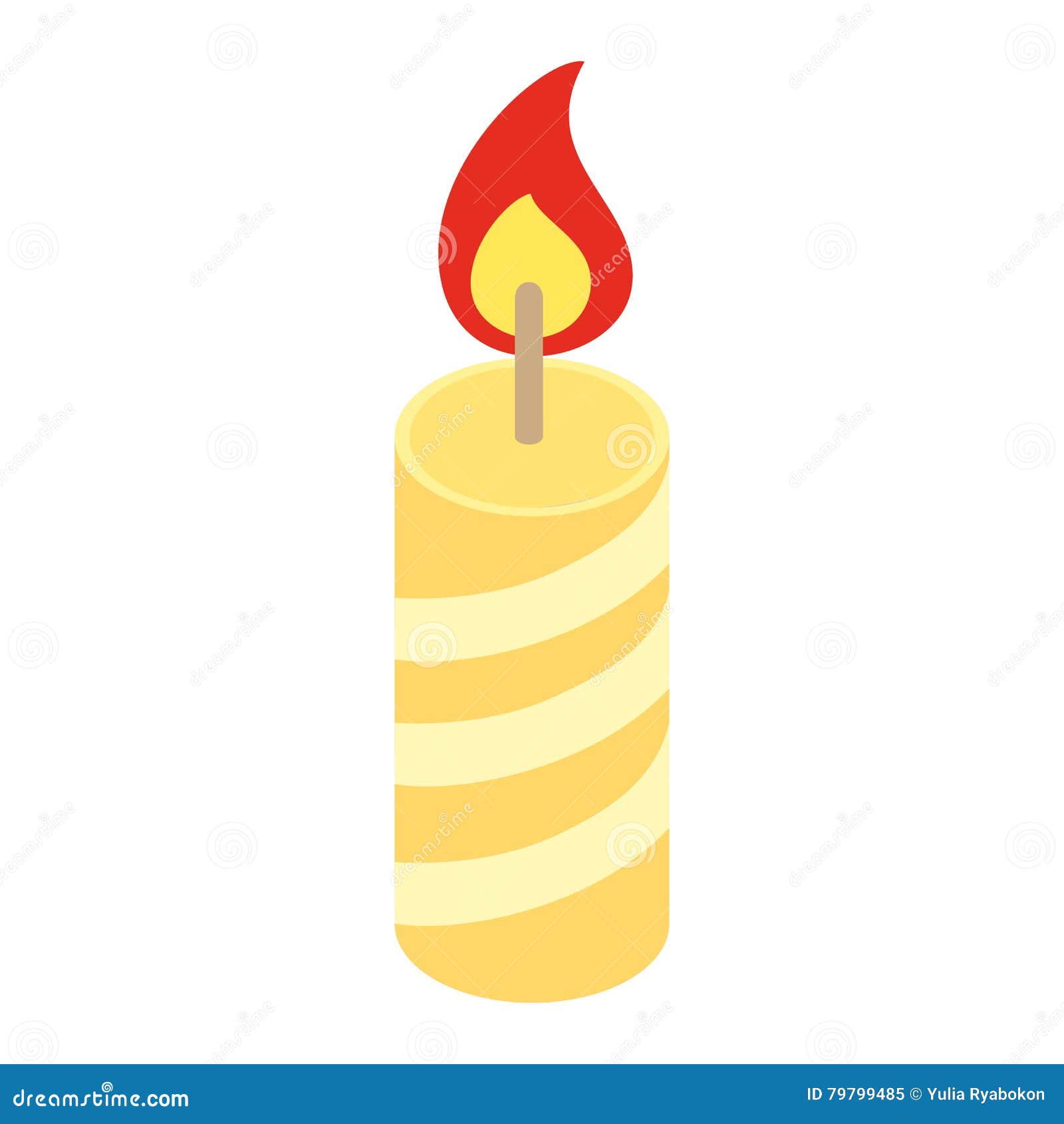Icona Isometrica Della Candela Illustrazione Vettoriale - Illustrazione ...
