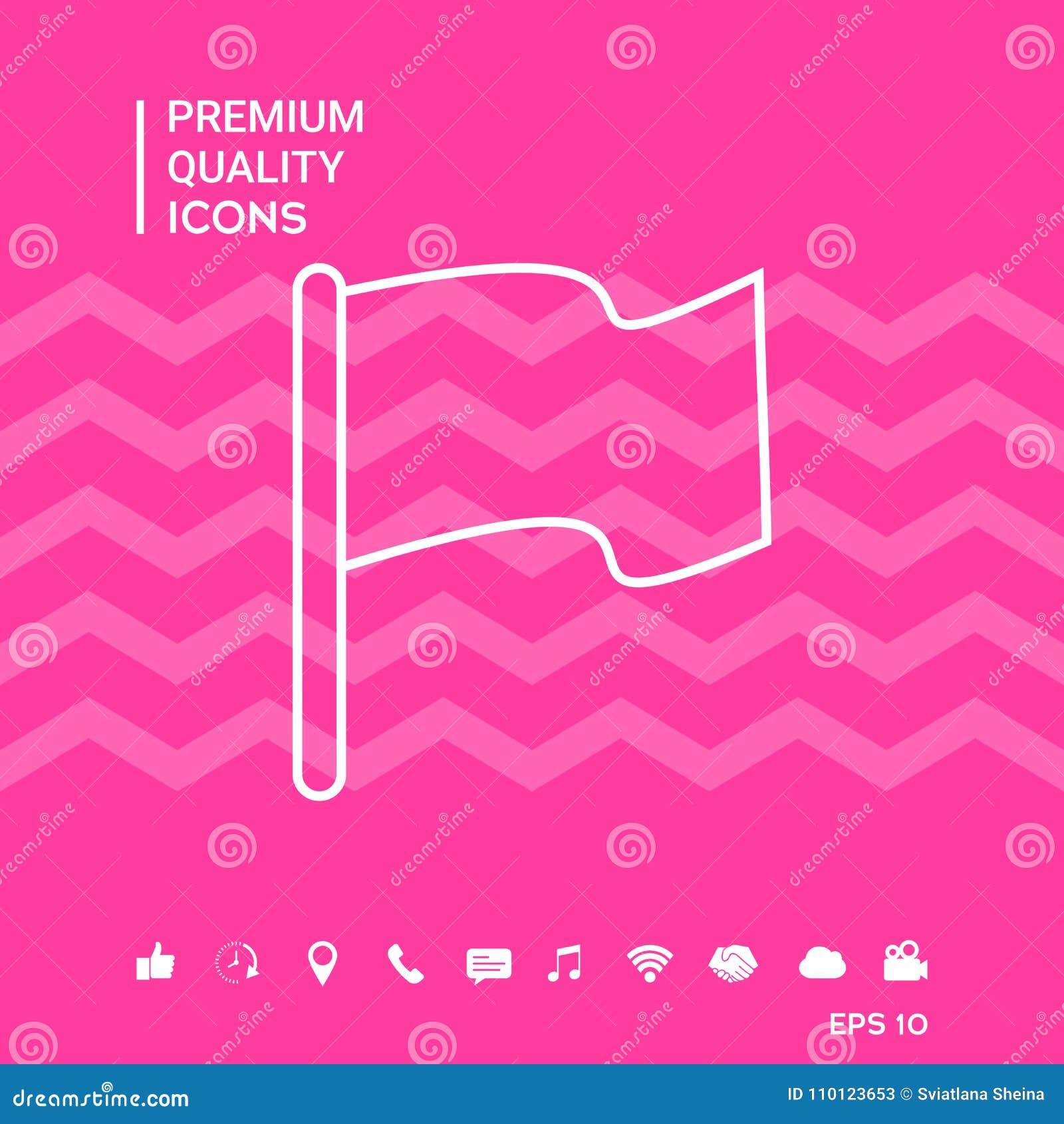 Icona Lineare Della Bandiera Illustrazione Vettoriale - Illustrazione ...