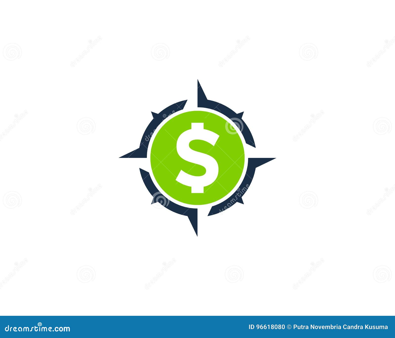Icona Logo Design Element Dei Soldi Della Bussola Illustrazione ...
