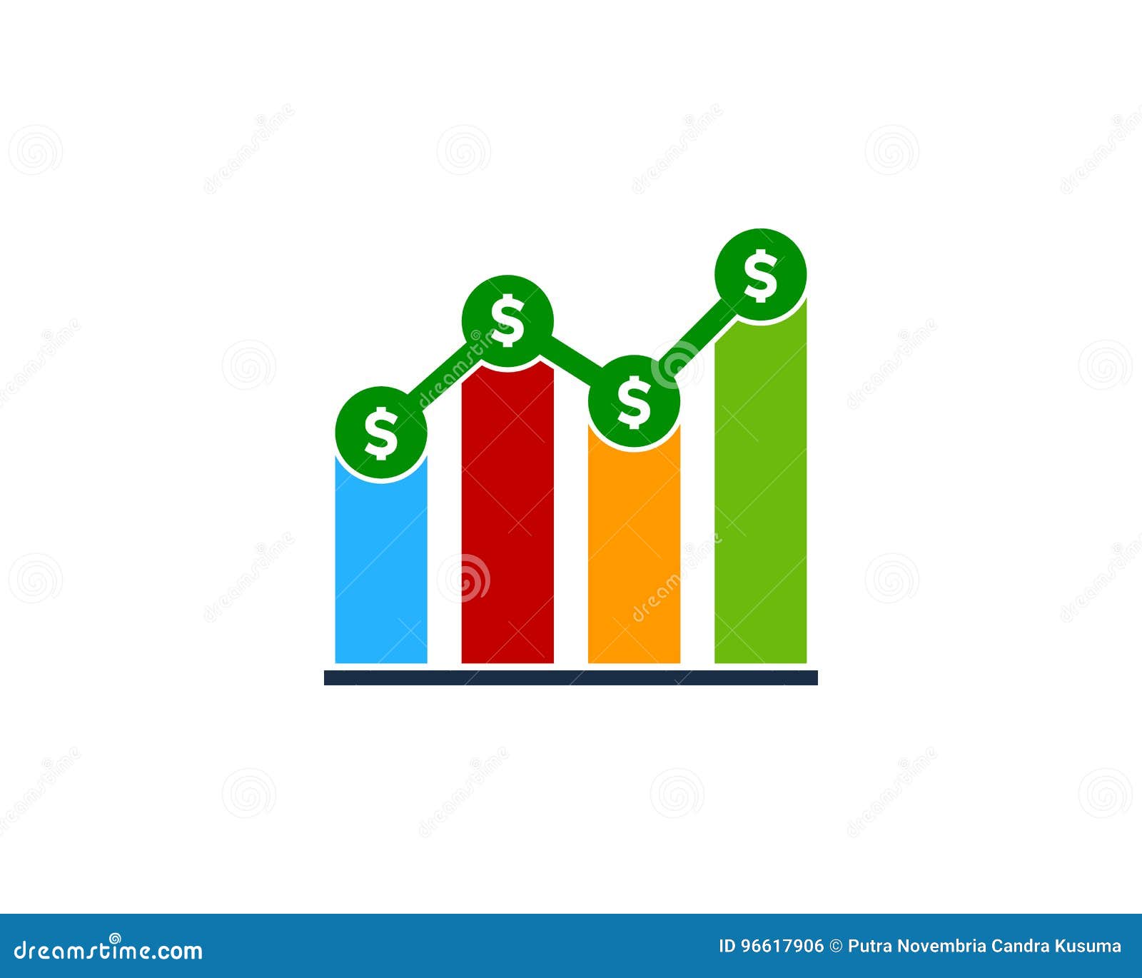 Icona Logo Design Element Dei Soldi Rapporto Di Stats Illustrazione ...