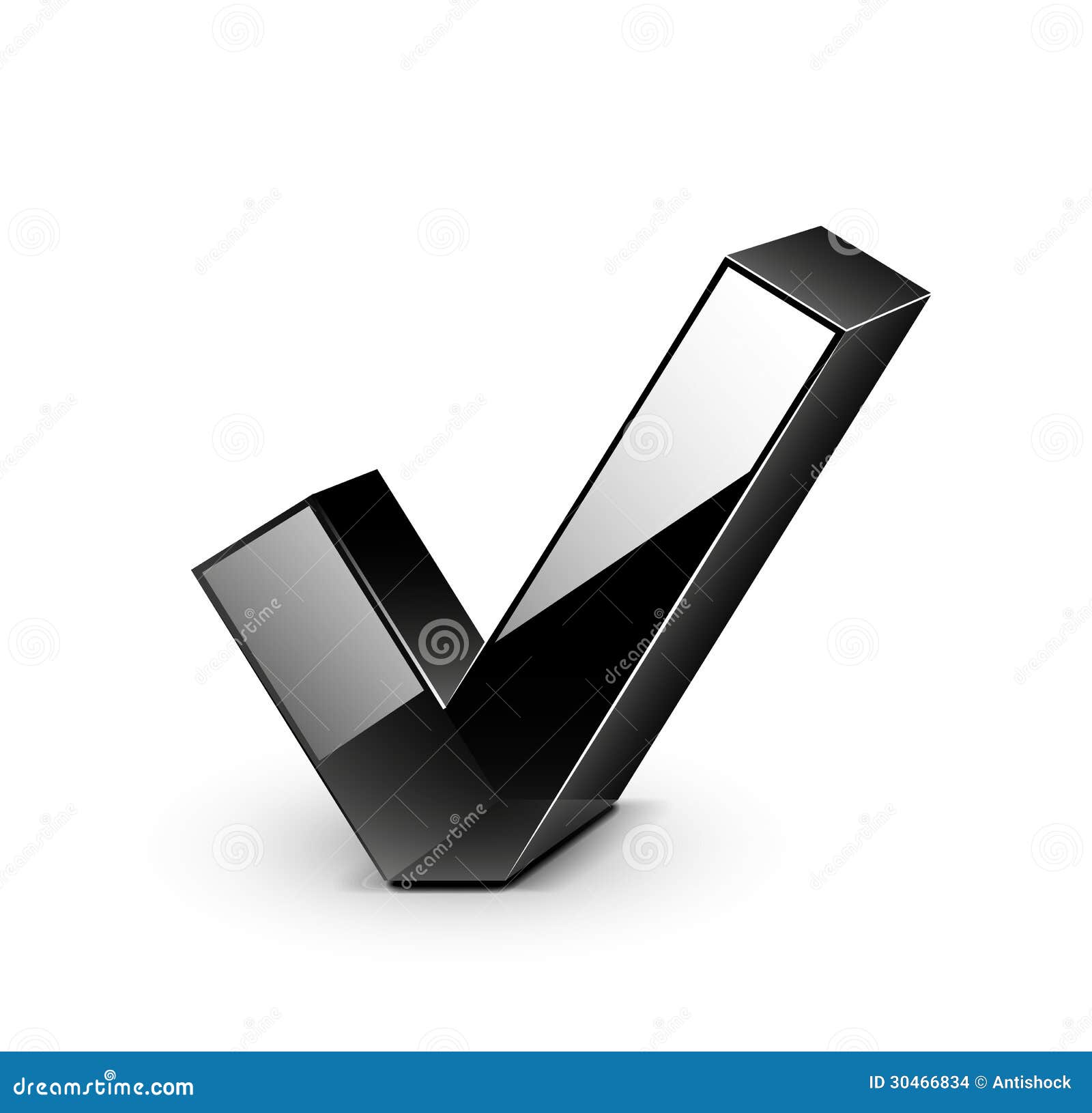 Icona Lucida Nera Del Segno Di Spunta 3d Illustrazione di Stock ...